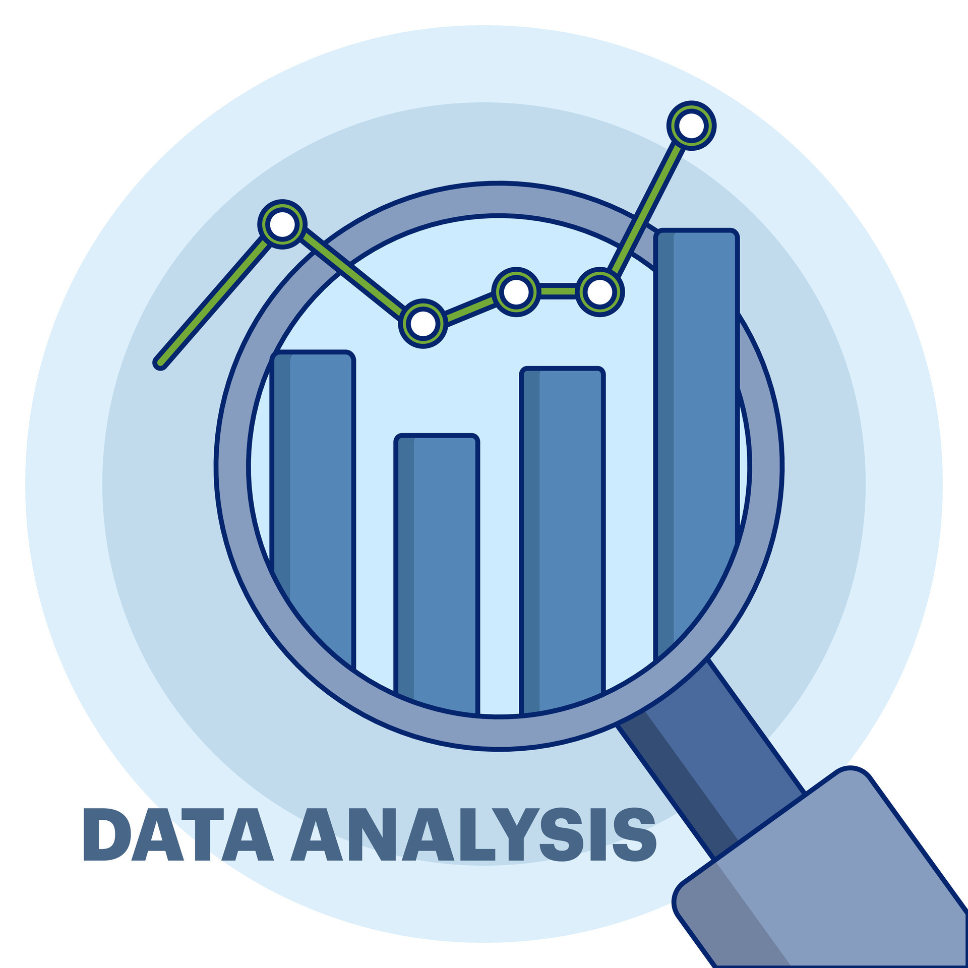 concept of data analysis and financial research with data analysis of ...