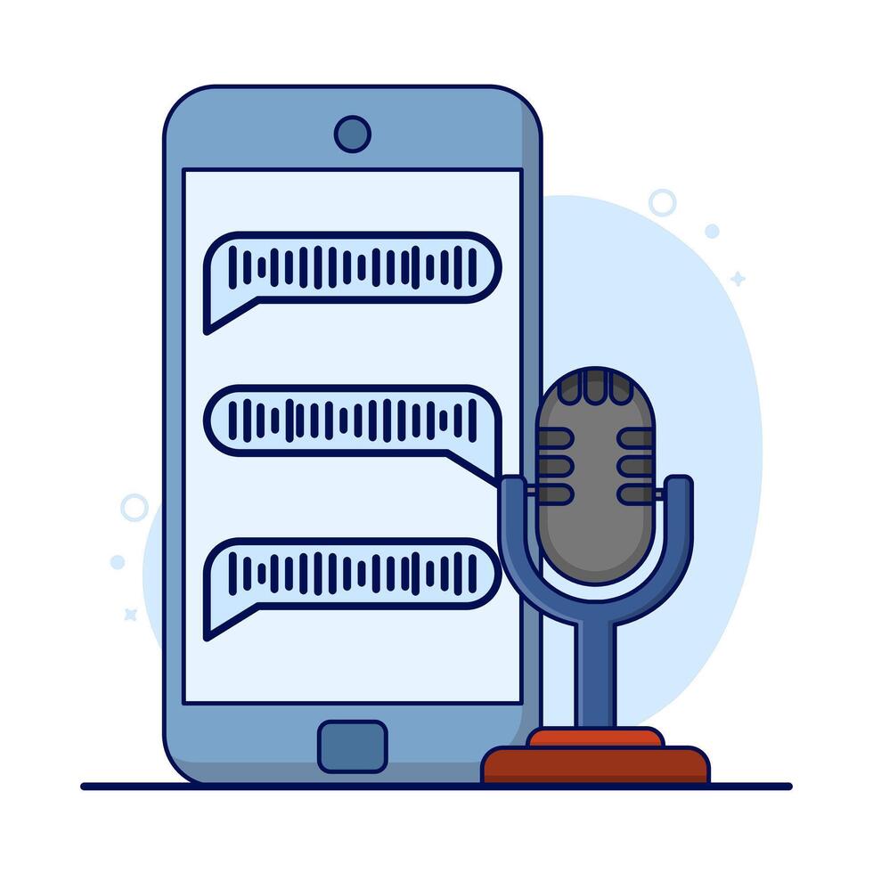 Voice message bubble icon concept with sound waves and microphone ...