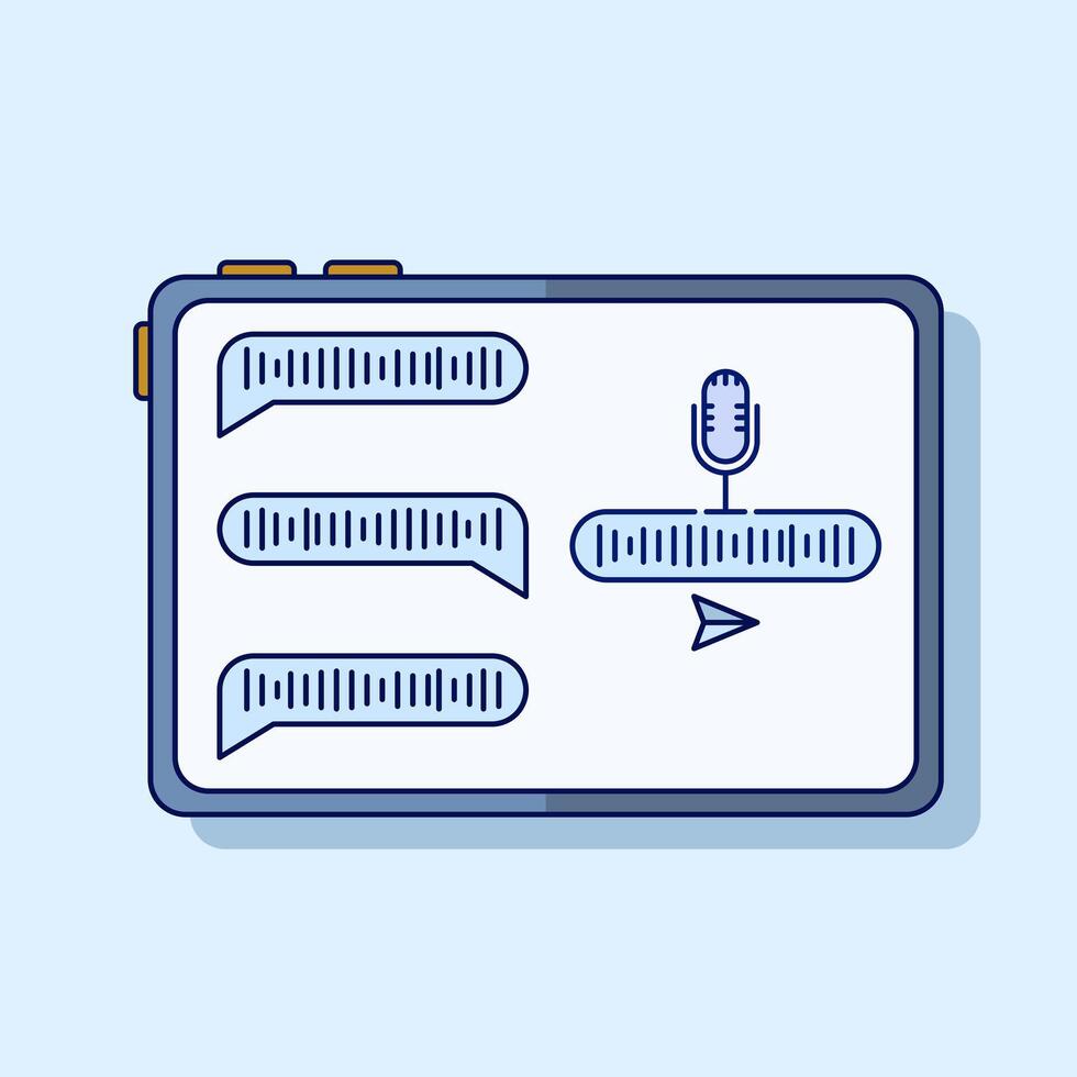 Voice message bubble icon concept with sound waves and microphone ...