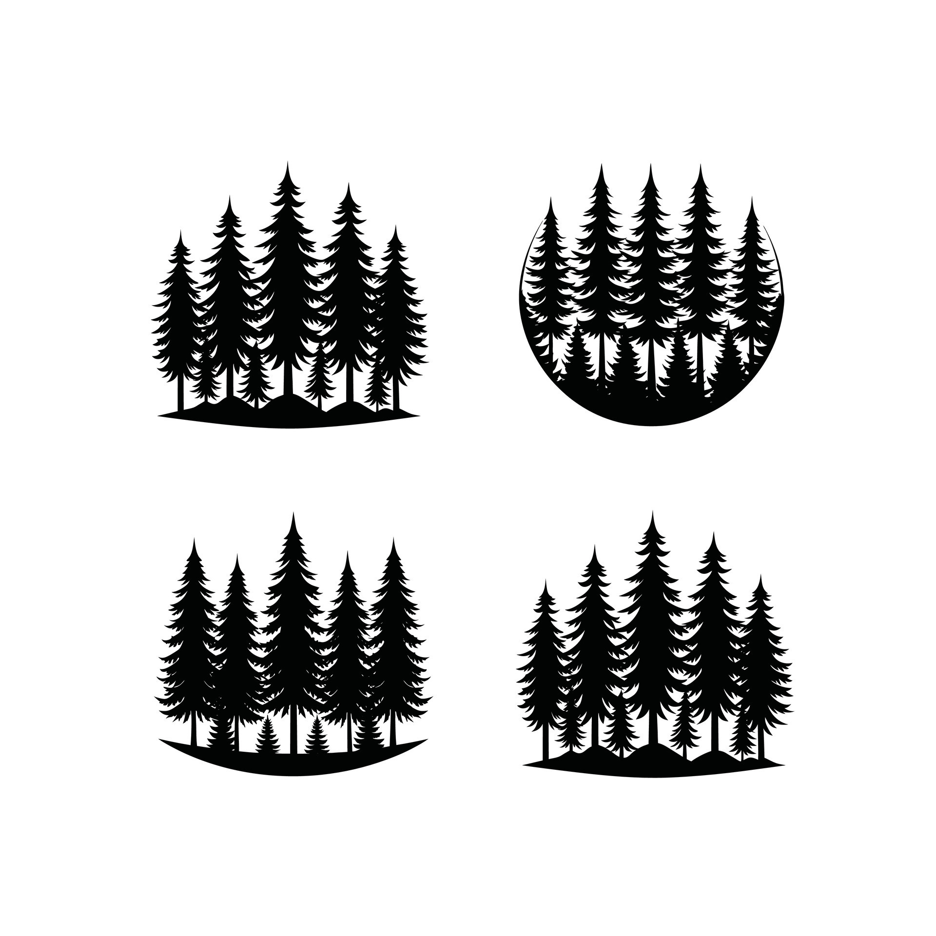 Grove pine trees illustration 47191387 Vector Art at Vecteezy