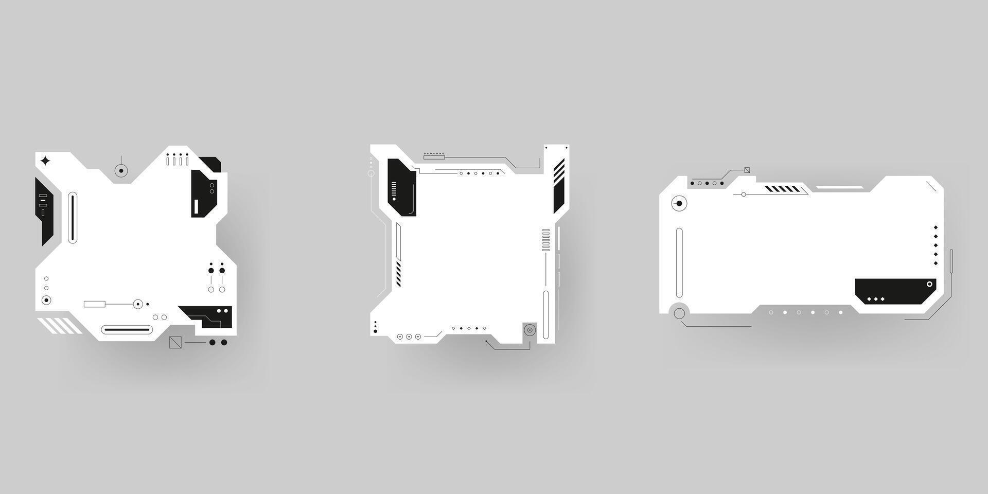 Futuristic Interface Ui Elements Futuristic Hud Elements Hud Interface Set Illustration