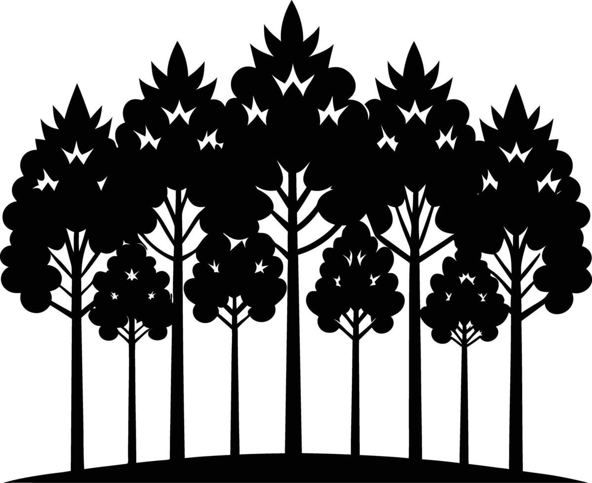 unique treeline silhouette illustration white background 47195937 ...