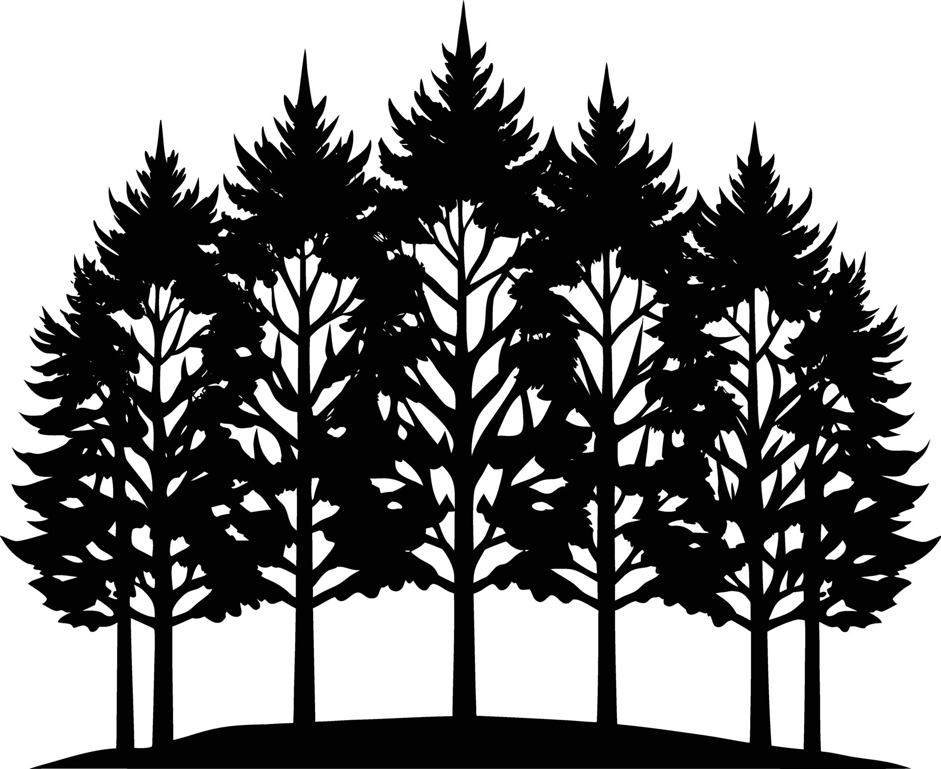 unique treeline silhouette illustration white background 47195948 ...