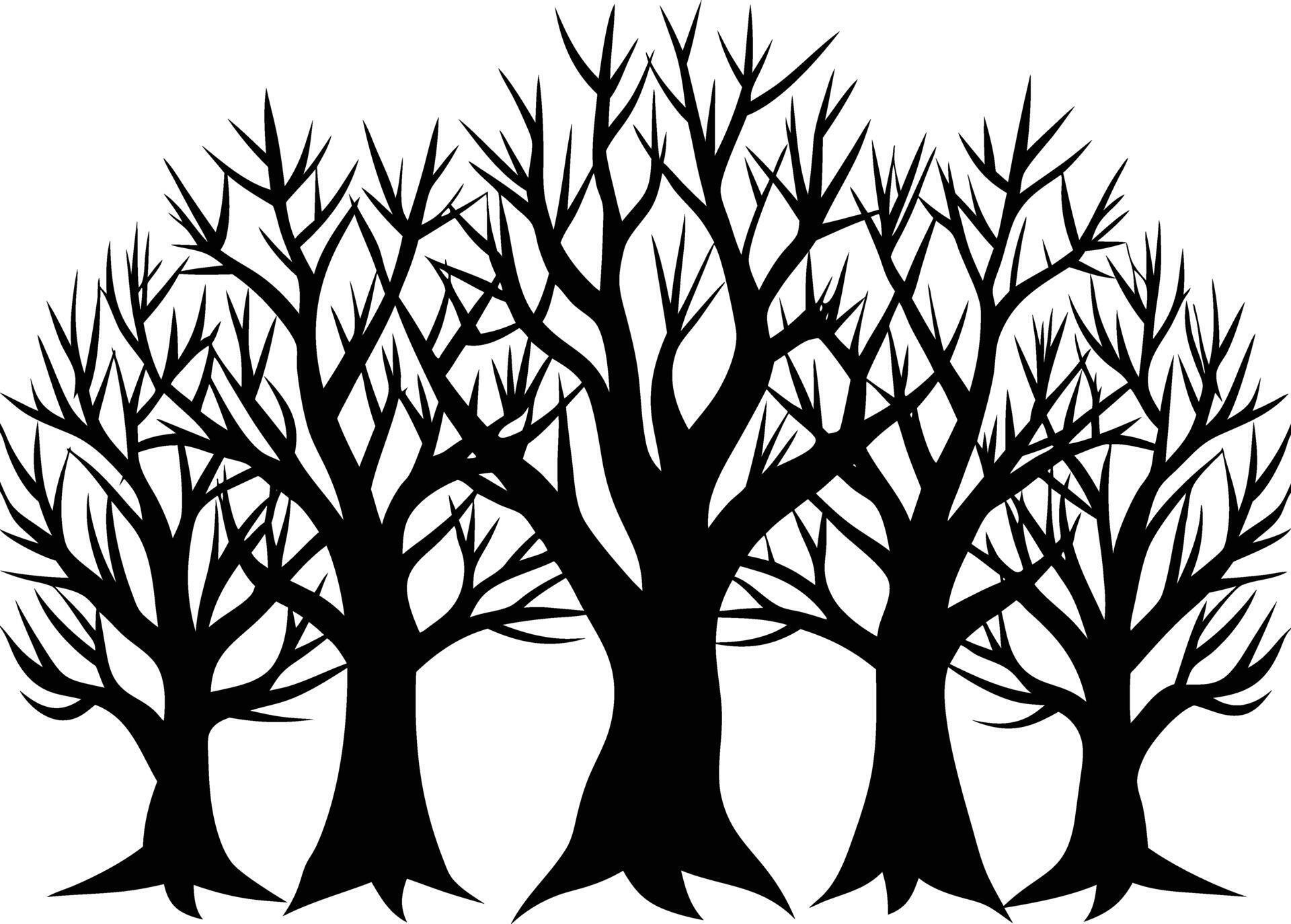 unique treeline silhouette illustration white background 47195963 ...