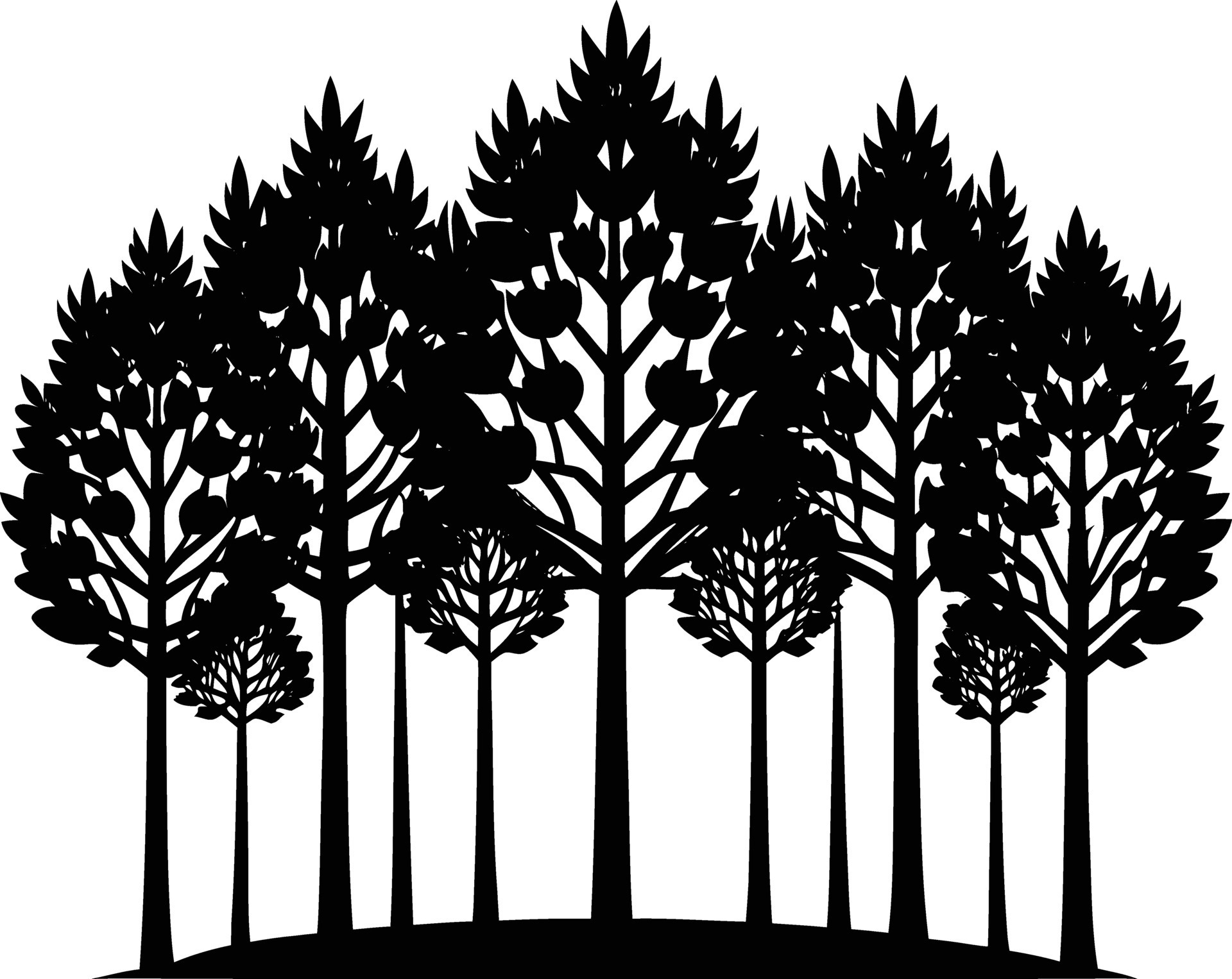 unique treeline silhouette illustration white background 47195977 ...