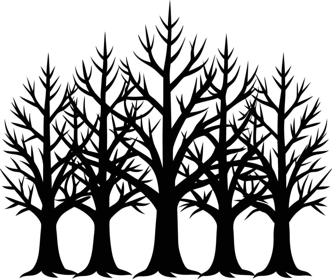 unique treeline silhouette illustration white background 47195979 ...