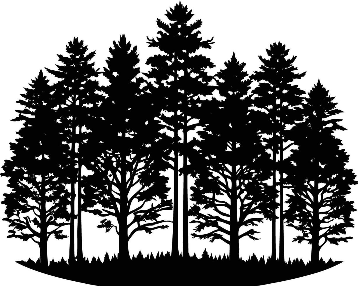 unique treeline silhouette illustration white background 47195983 ...