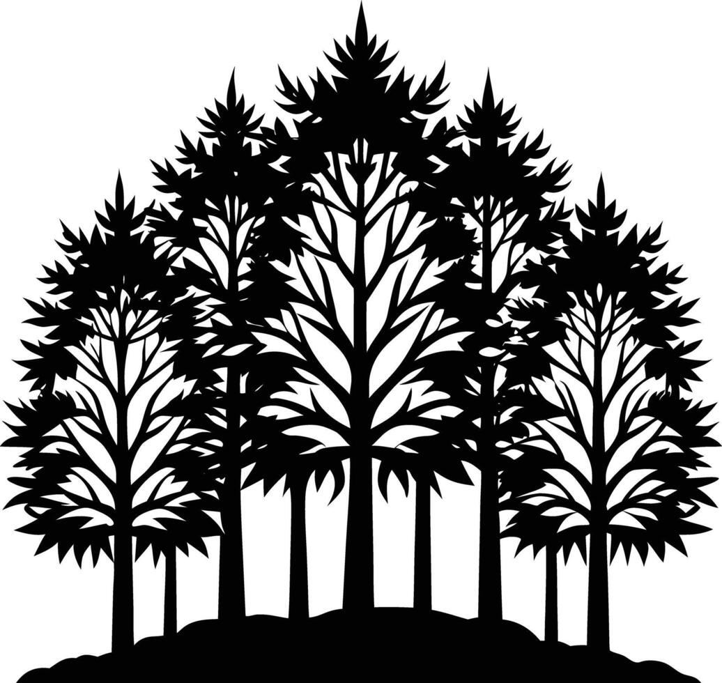 unique treeline silhouette illustration white background 47196005 ...