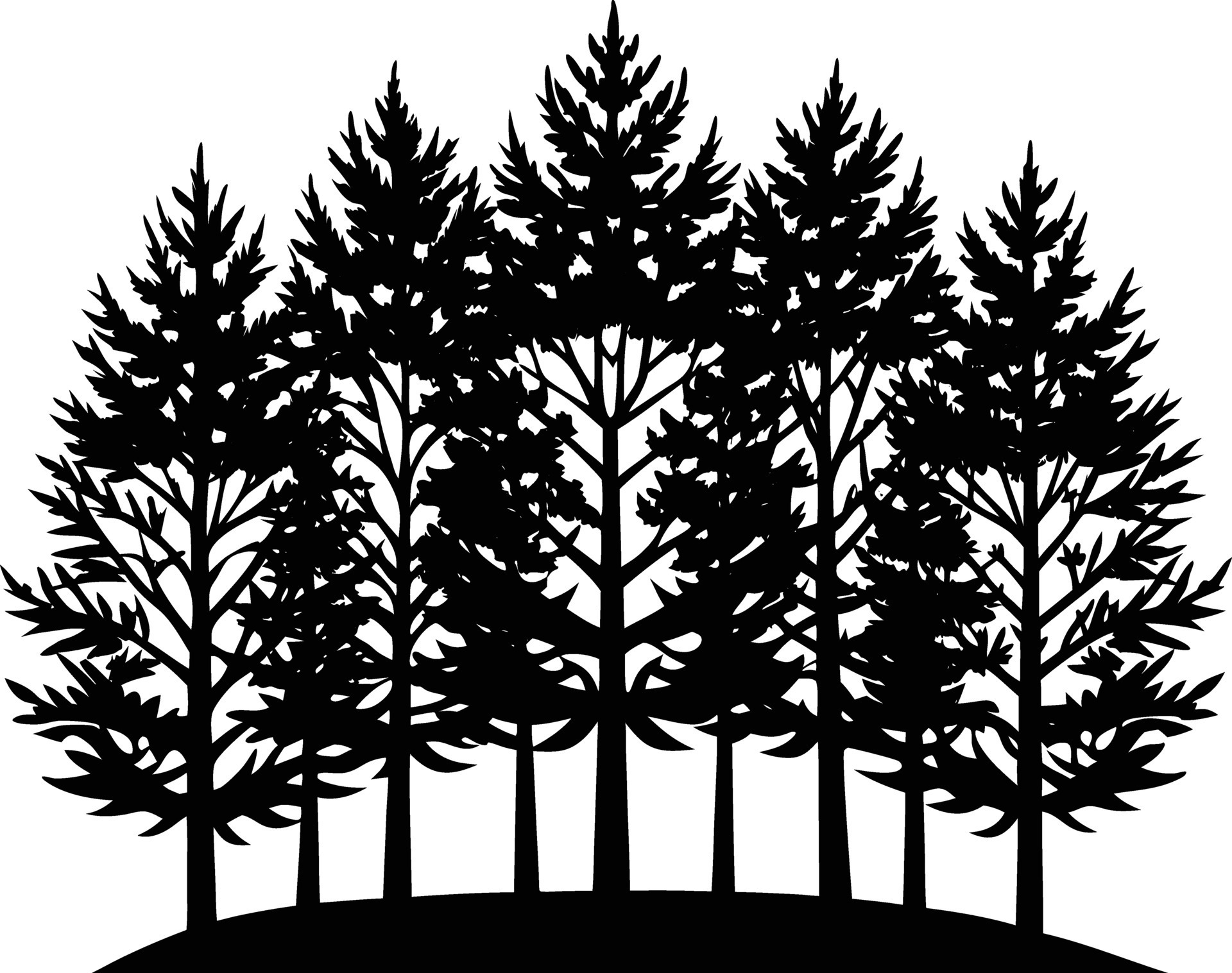 unique treeline silhouette illustration white background 47196013 ...