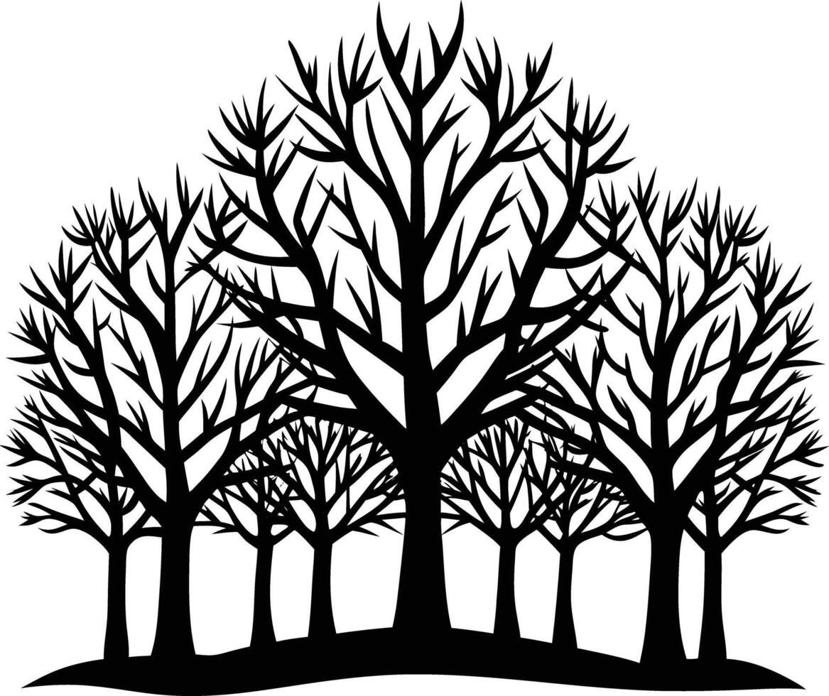unique treeline silhouette illustration white background 47196019 ...