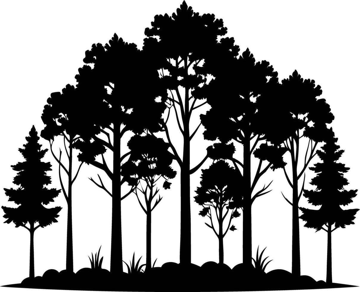 unique treeline silhouette illustration white background 47196029 ...