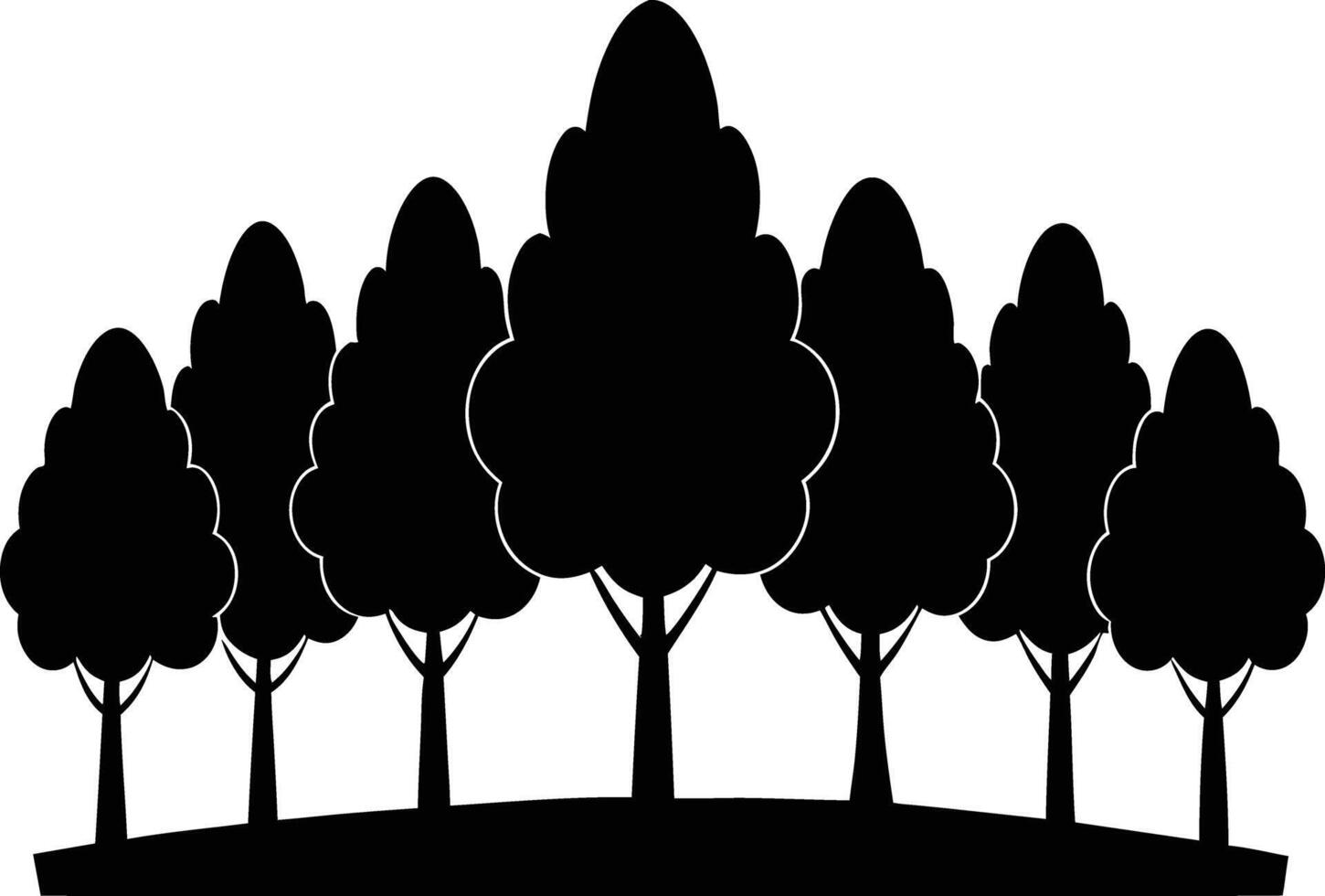 unique treeline silhouette illustration white background 47196048 ...