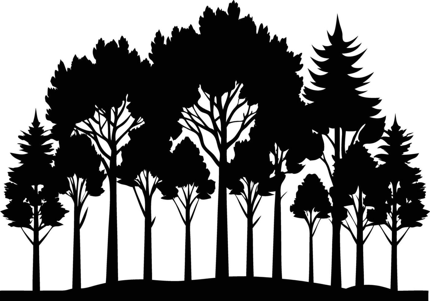 unique treeline silhouette illustration white background 47196051 ...