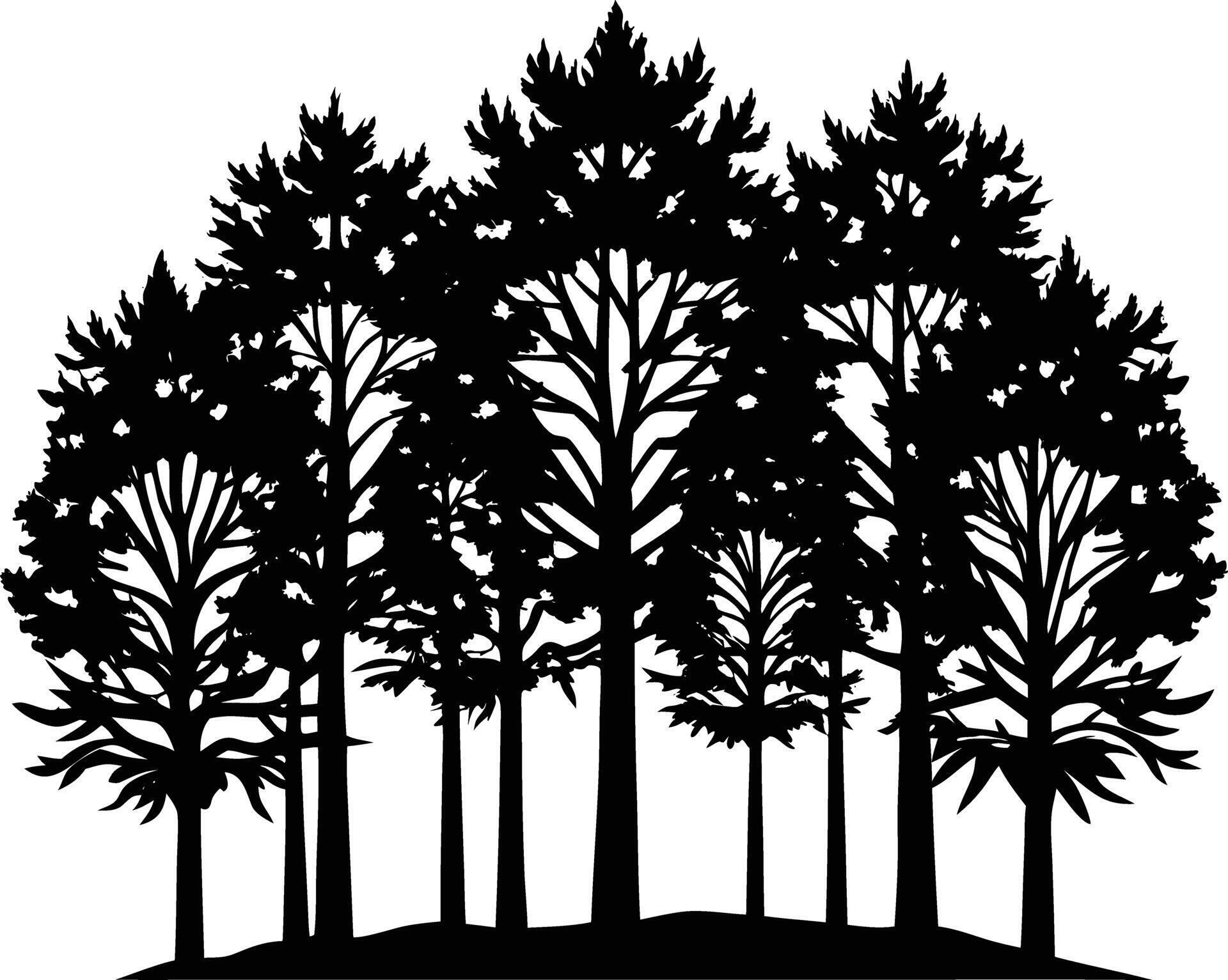 unique treeline silhouette illustration white background 47196075 ...