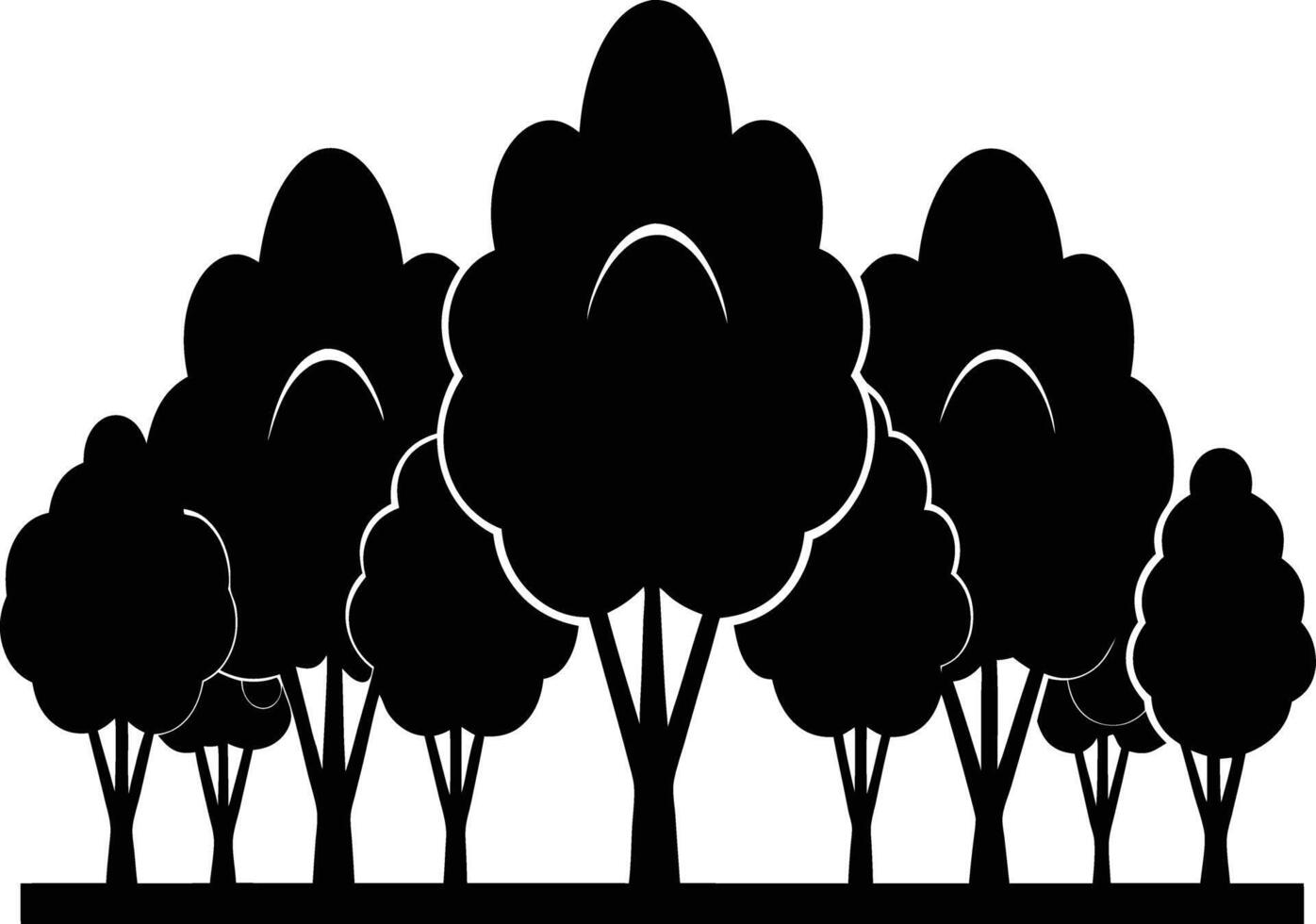 unique treeline silhouette illustration white background 47196077 ...