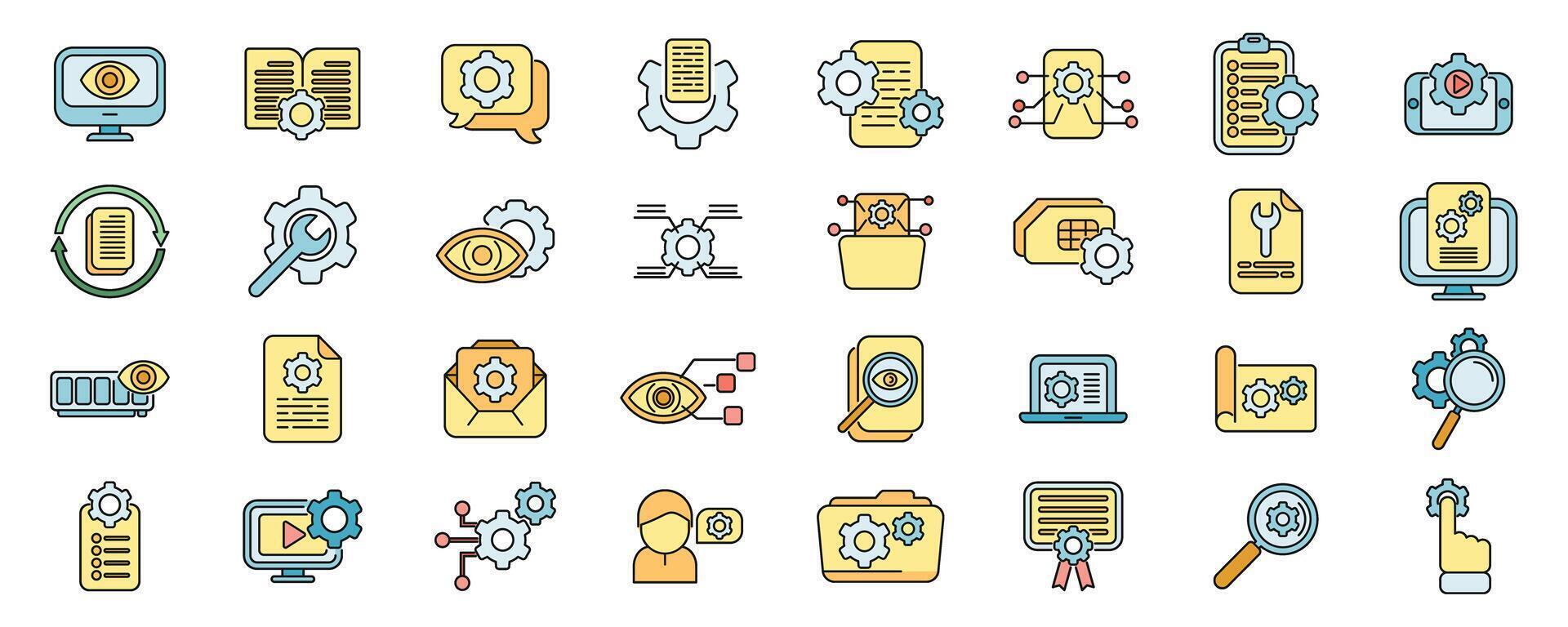 Technical overview icons set color line 47221780 Vector Art at Vecteezy