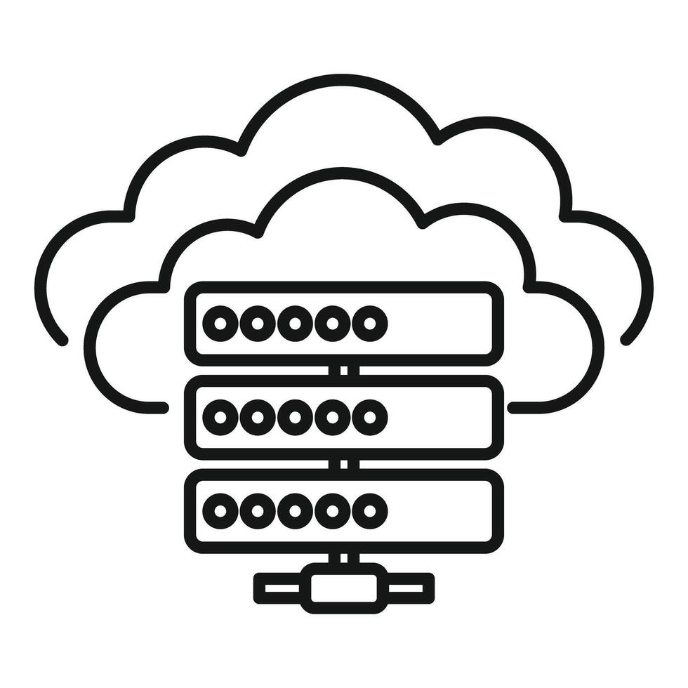 Cloud Computing Server Data Center Connecting To Network Line Icon