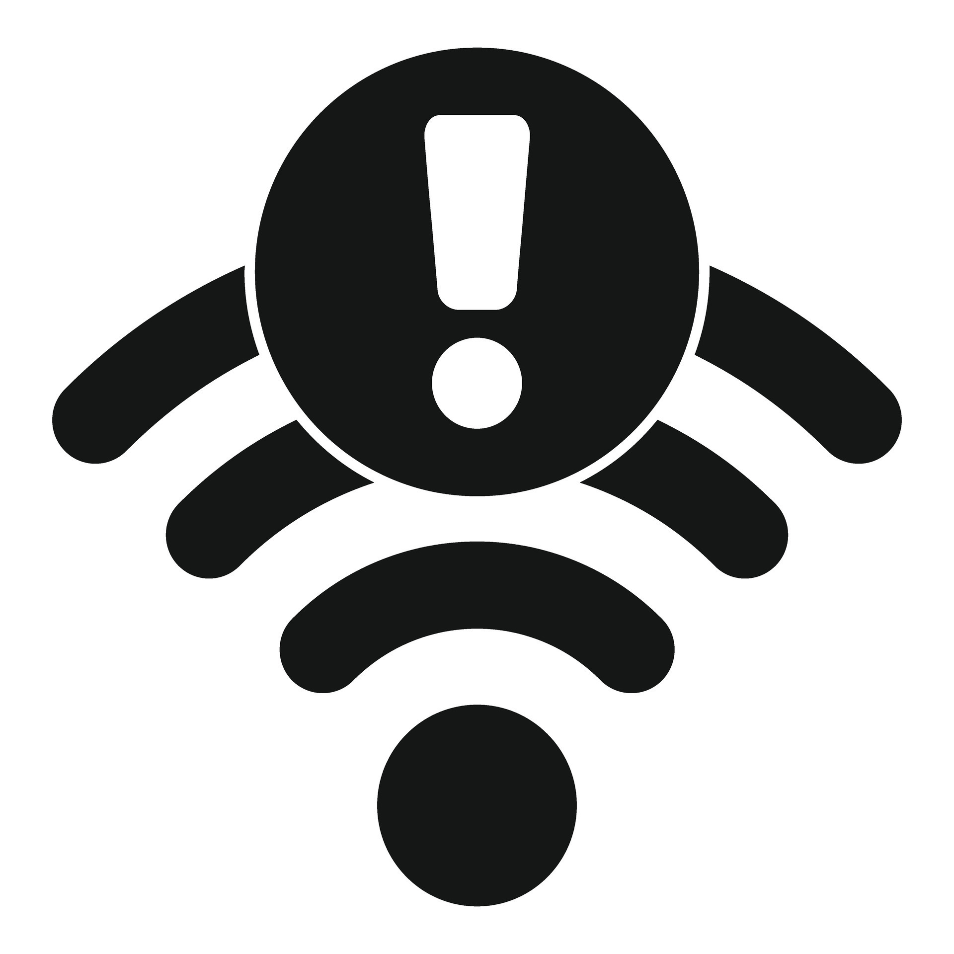 Wifi Connection Showing Warning With Exclamation Mark 47224400 Vector