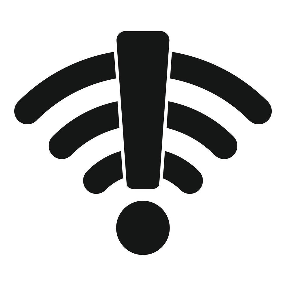 Exclamation point is appearing on wifi signal icon showing warning ...