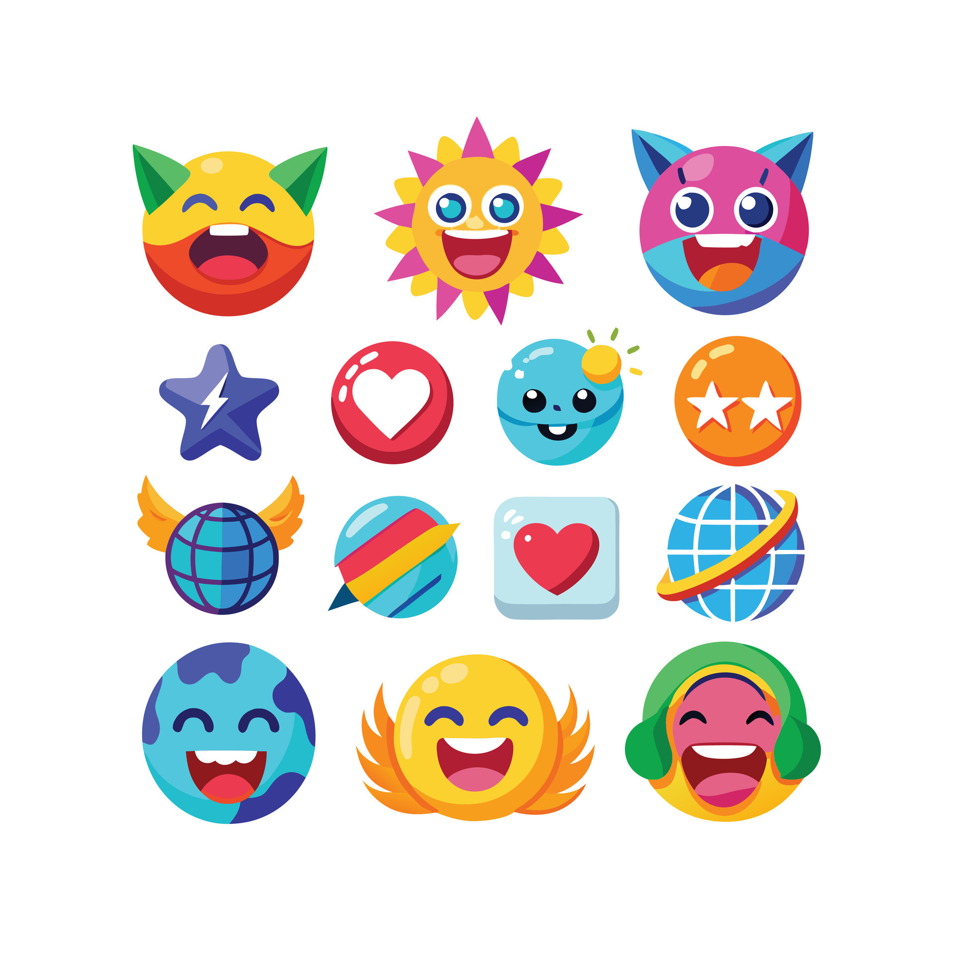 Social media icons and emoji set 47225600 Vector Art at Vecteezy