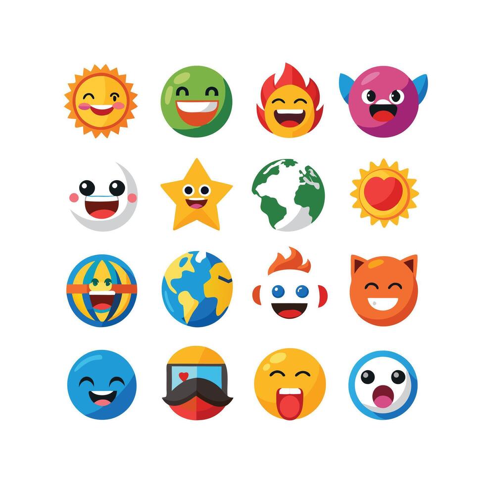 Social media icons and emoji set 47229066 Vector Art at Vecteezy