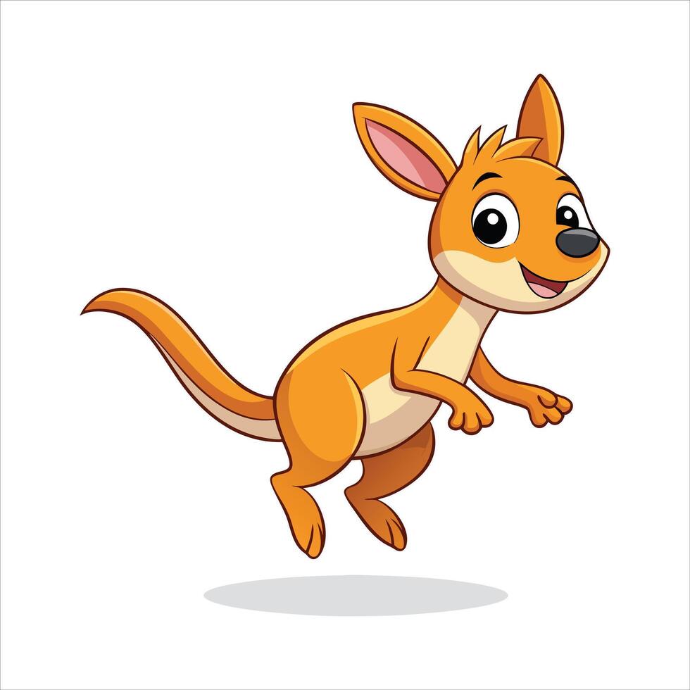 dibujos animados linda pequeño canguro saltando Arte ilustración ...