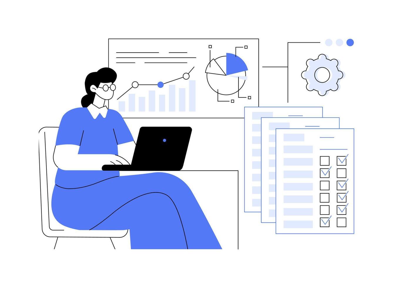 Survey data processing abstract concept illustration. 47231881 Vector ...