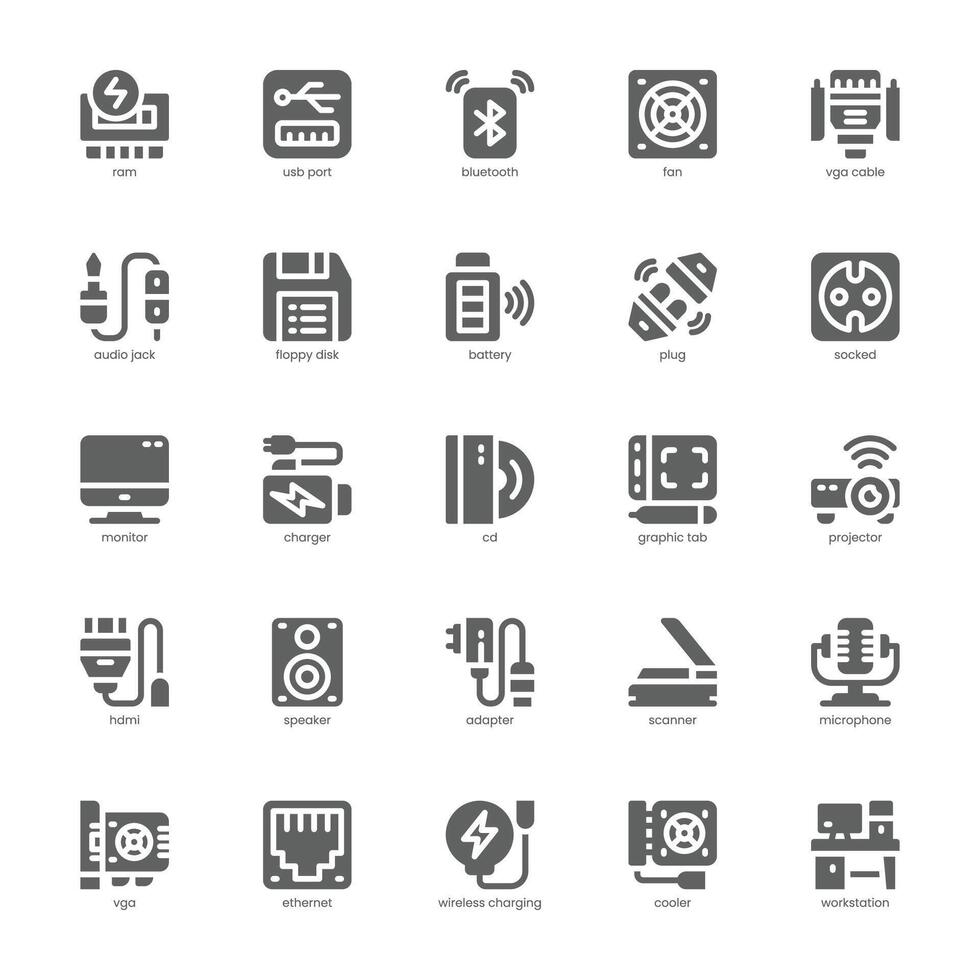 Computer And Hardware Icon Pack For Your Website Mobile Presentation