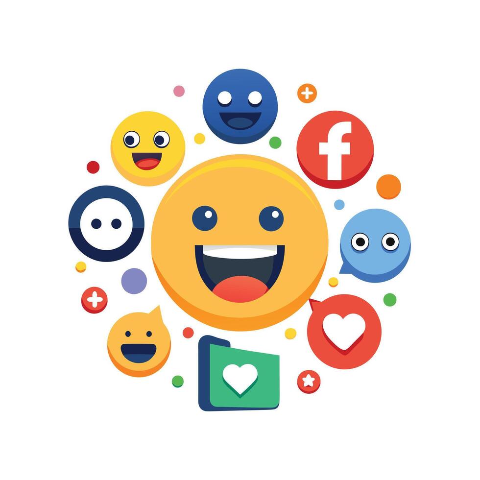 Social media icons and emoji set 47233126 Vector Art at Vecteezy