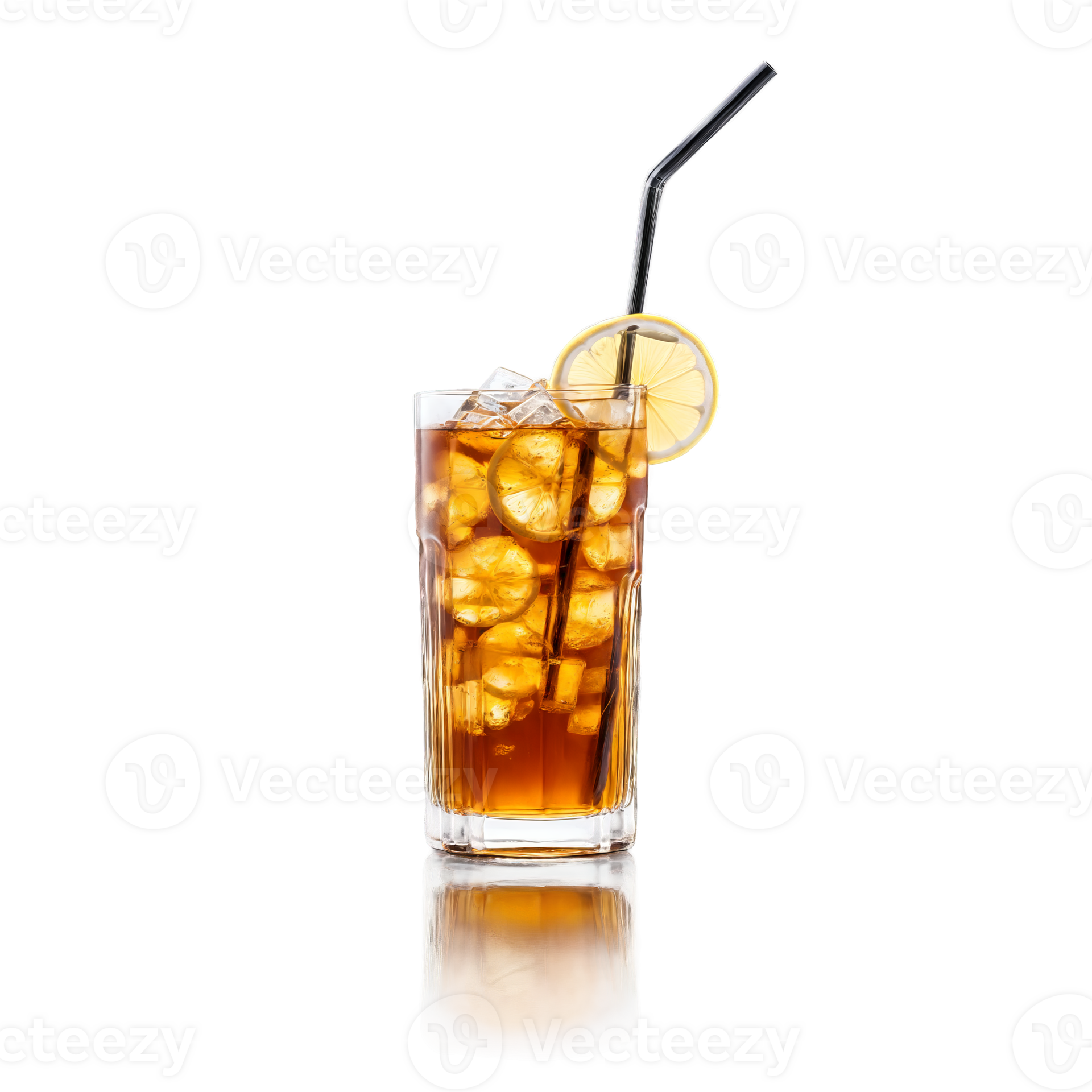 Iced Tea Glass Tall And Cylindrical With A Straw One Empty And One Filled With 47238846 Png