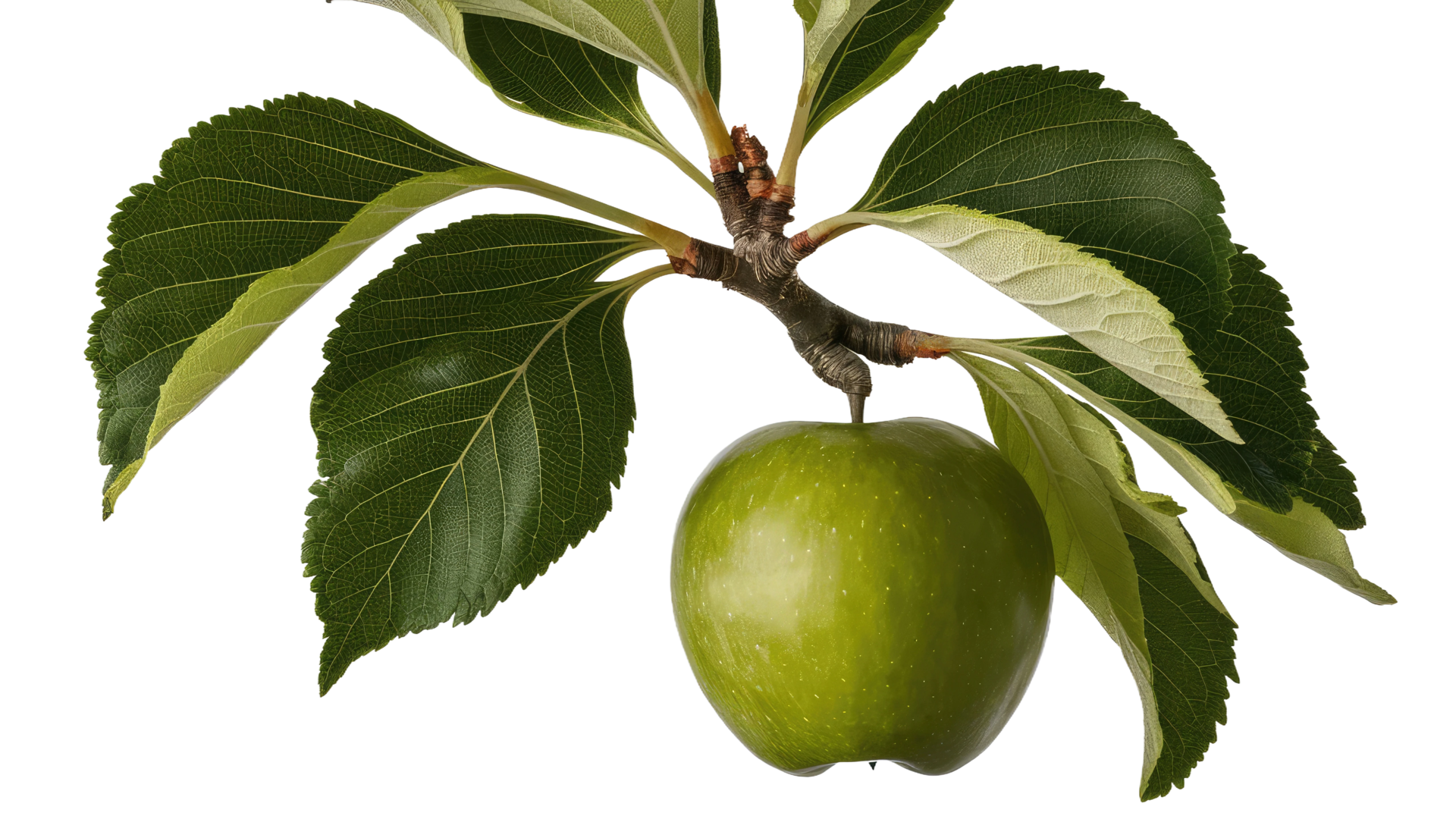Green apple on a tree branch 47244092 PNG