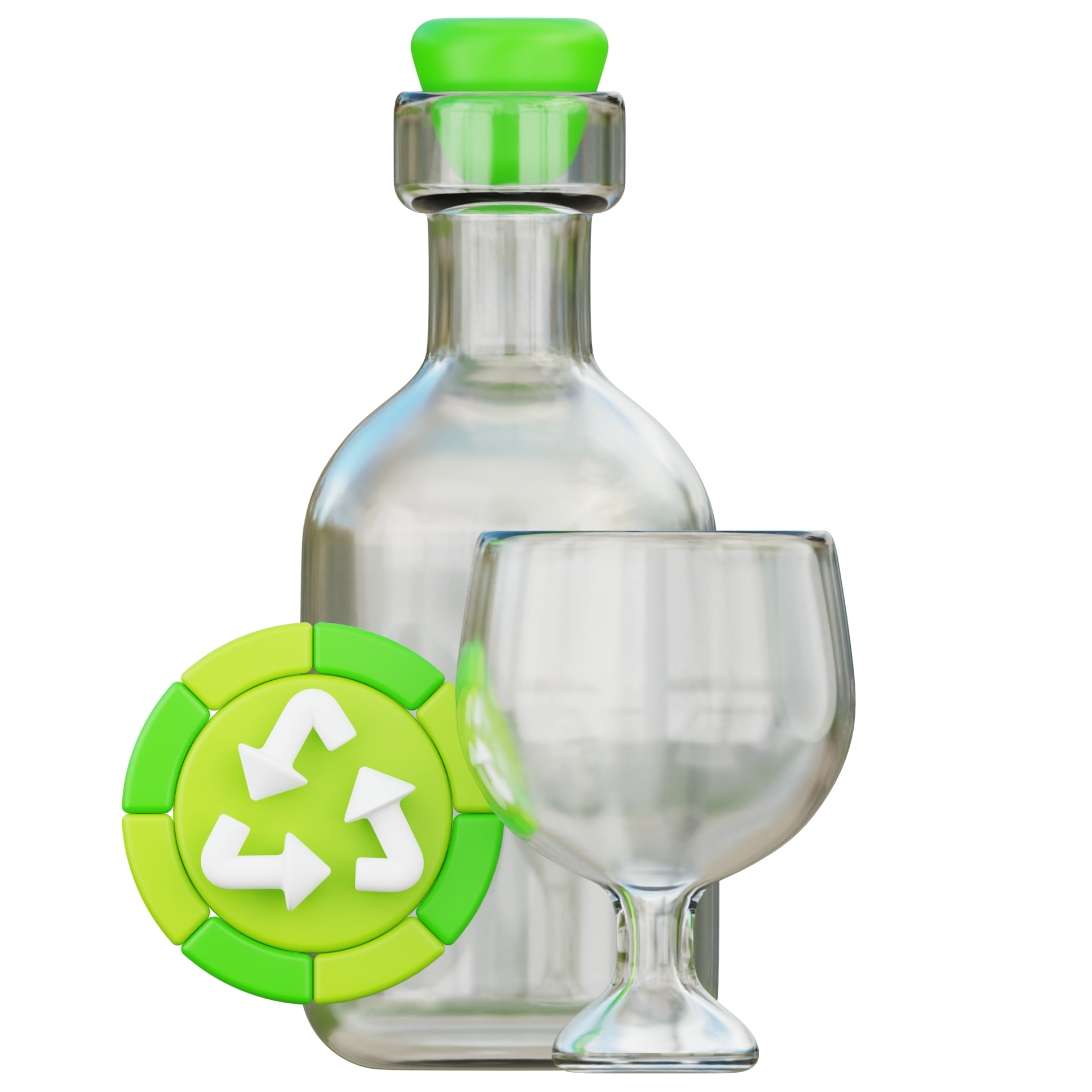 Glass Recycling 3d Illustration 47246894 Png