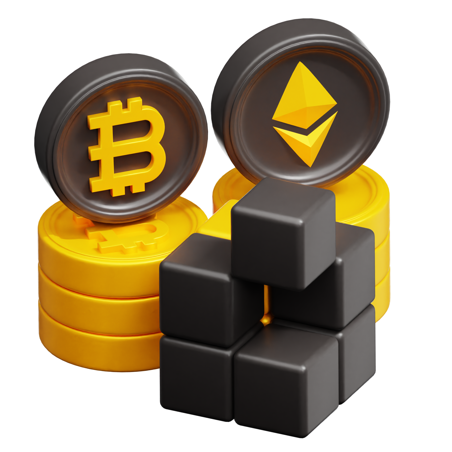 Ethereum Bitcoin Blockchain 3d illustration 47247320 PNG