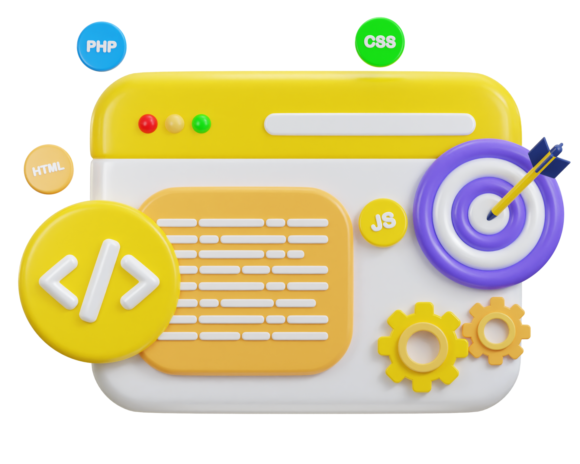 3d programming icon symbol of software and web development illustration ...