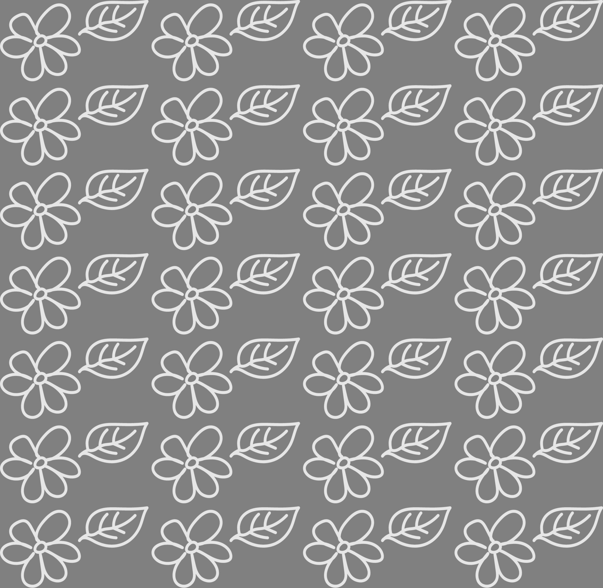 Seamless texture in the form of a gray floral pattern in doodle style ...