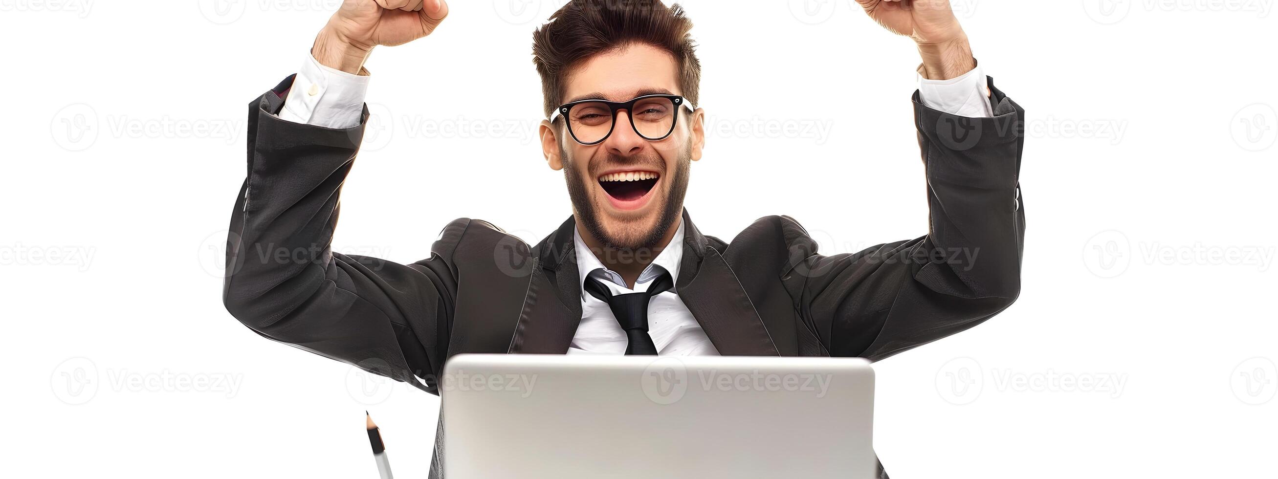 Happy Person On Computer Stock Photos, Images and Backgrounds for Free ...