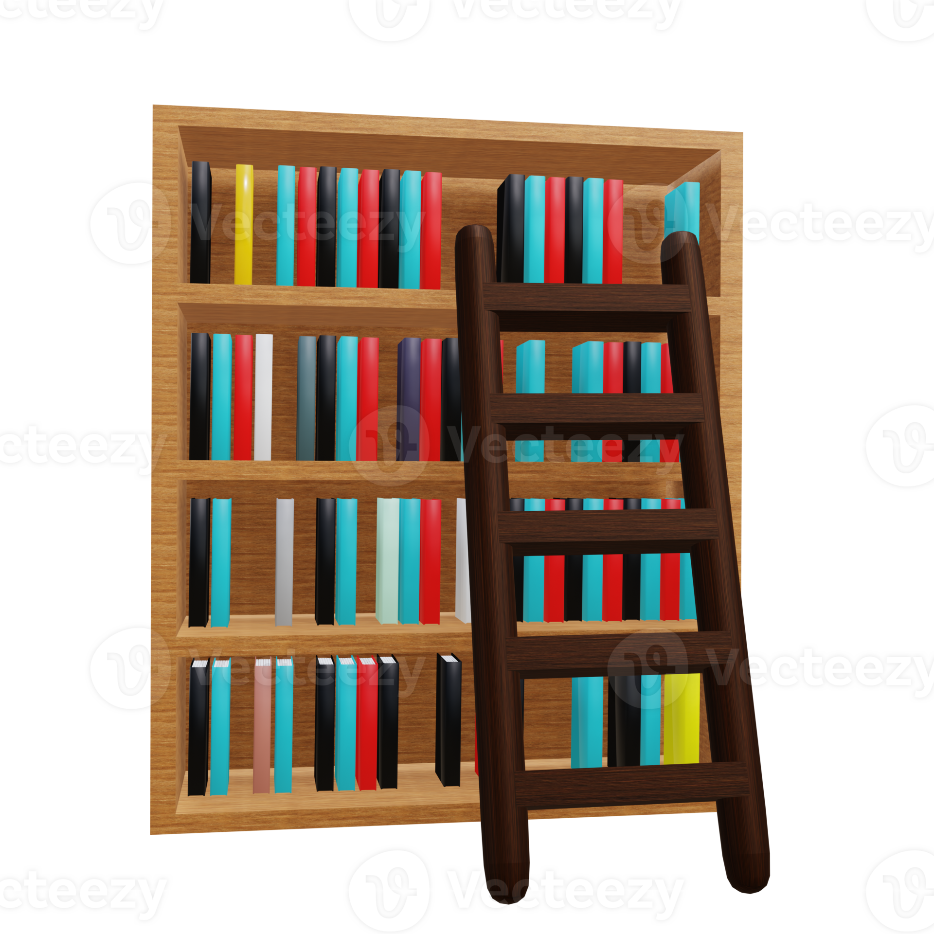 3 D illustration of book shelf icon 47271112 PNG