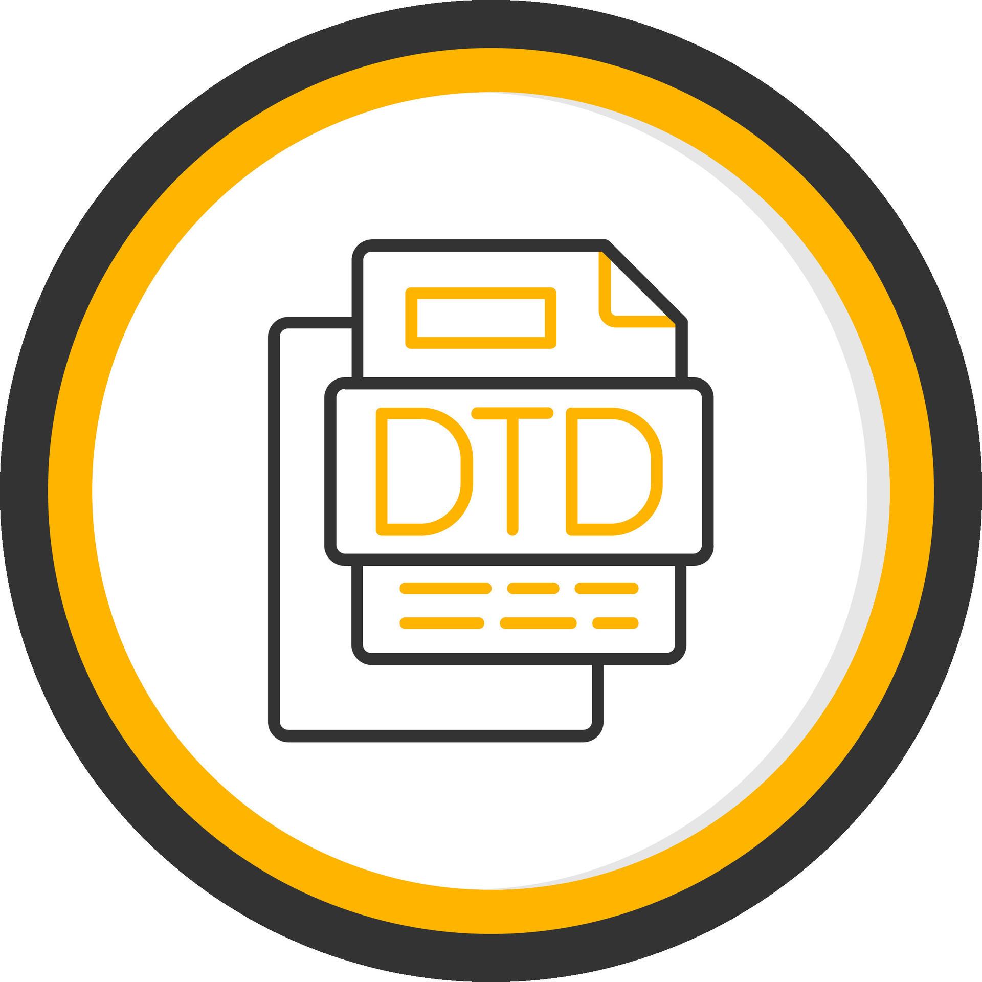 Dtd File Line Two Color Circle Icon 47290644 Vector Art At Vecteezy