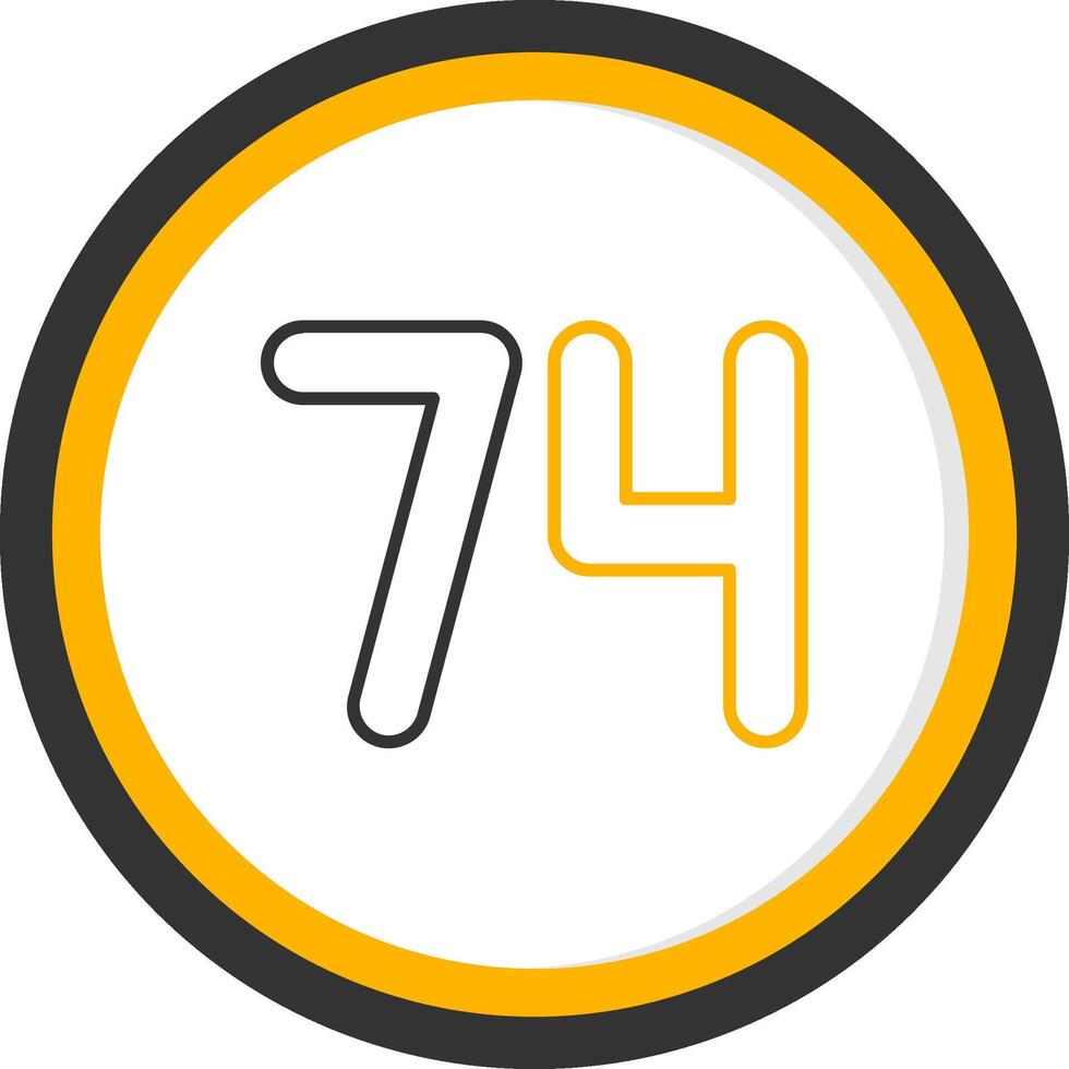 Seventy four Line Two Color Circle Icon 47290647 Vector Art at Vecteezy