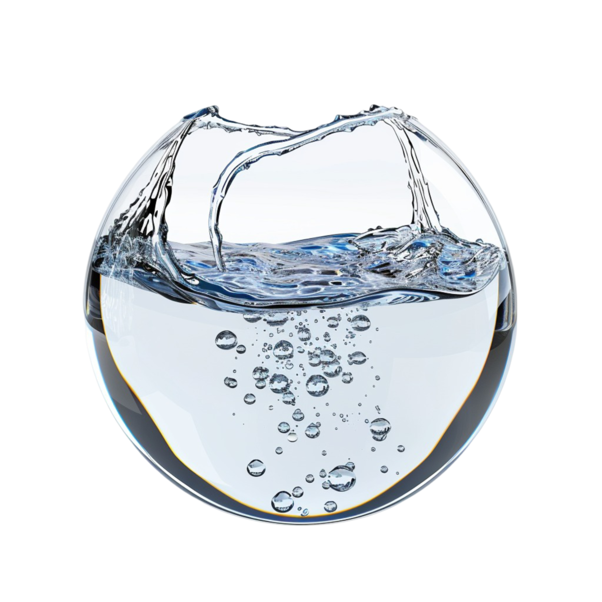 Water liquid splash in a shape of a sphere isolated Generative-AI 47300315 PNG