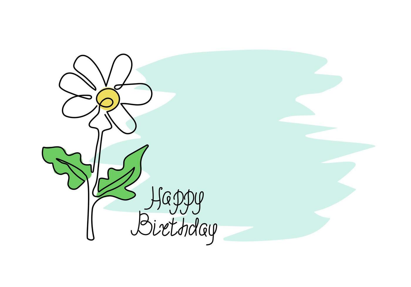 manzanilla, flor. mano letras contento cumpleaños. continuo dibujo ... manzanilla, flor. mano letras contento cumpleaños. continuo dibujo ...