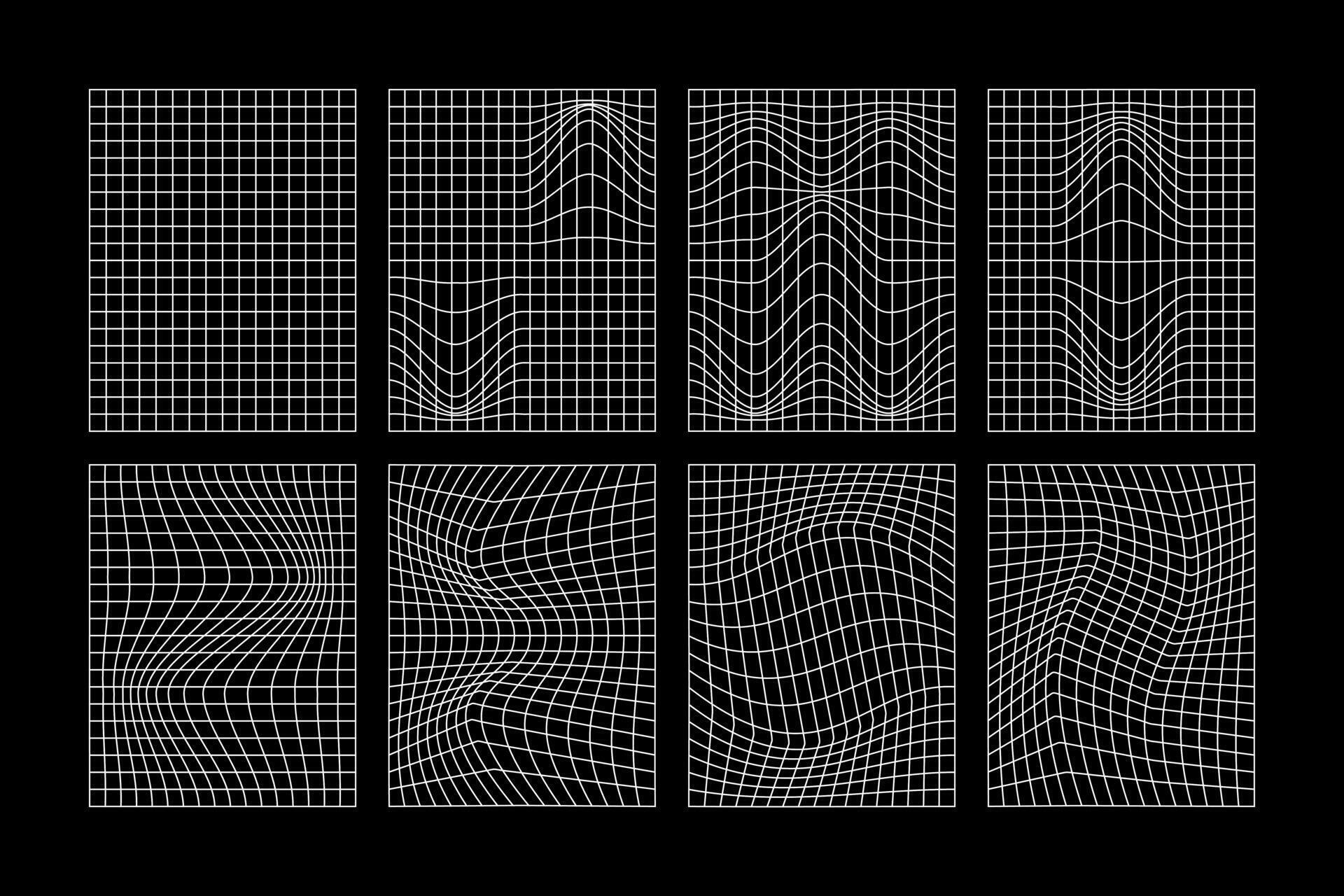 Set of grid lines background. Abstract futuristic wireframes, template design. illustration ...