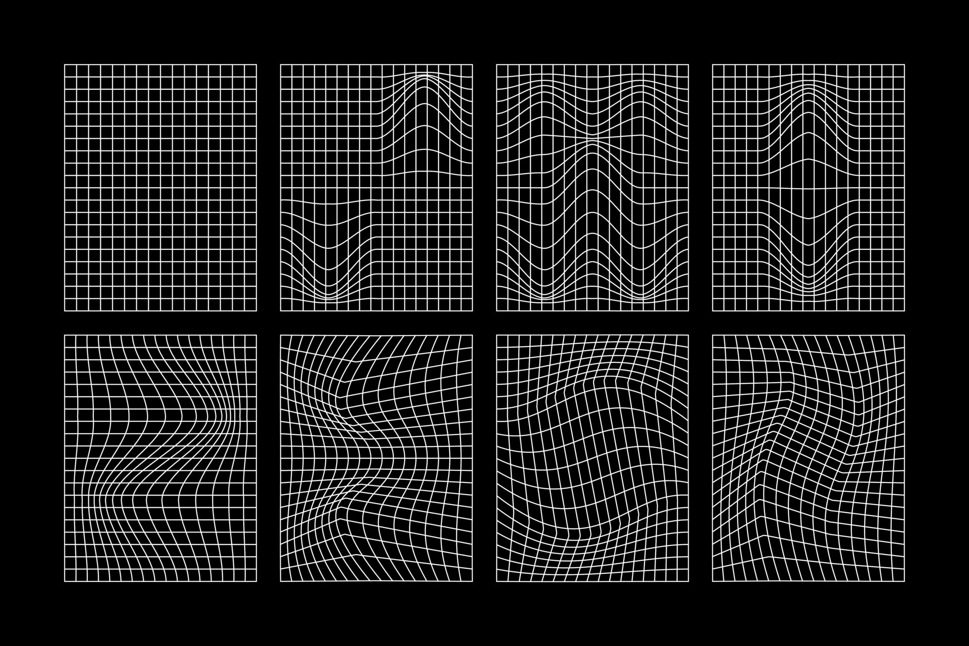 Set of grid lines background. Abstract futuristic wireframes, template design. illustration ...