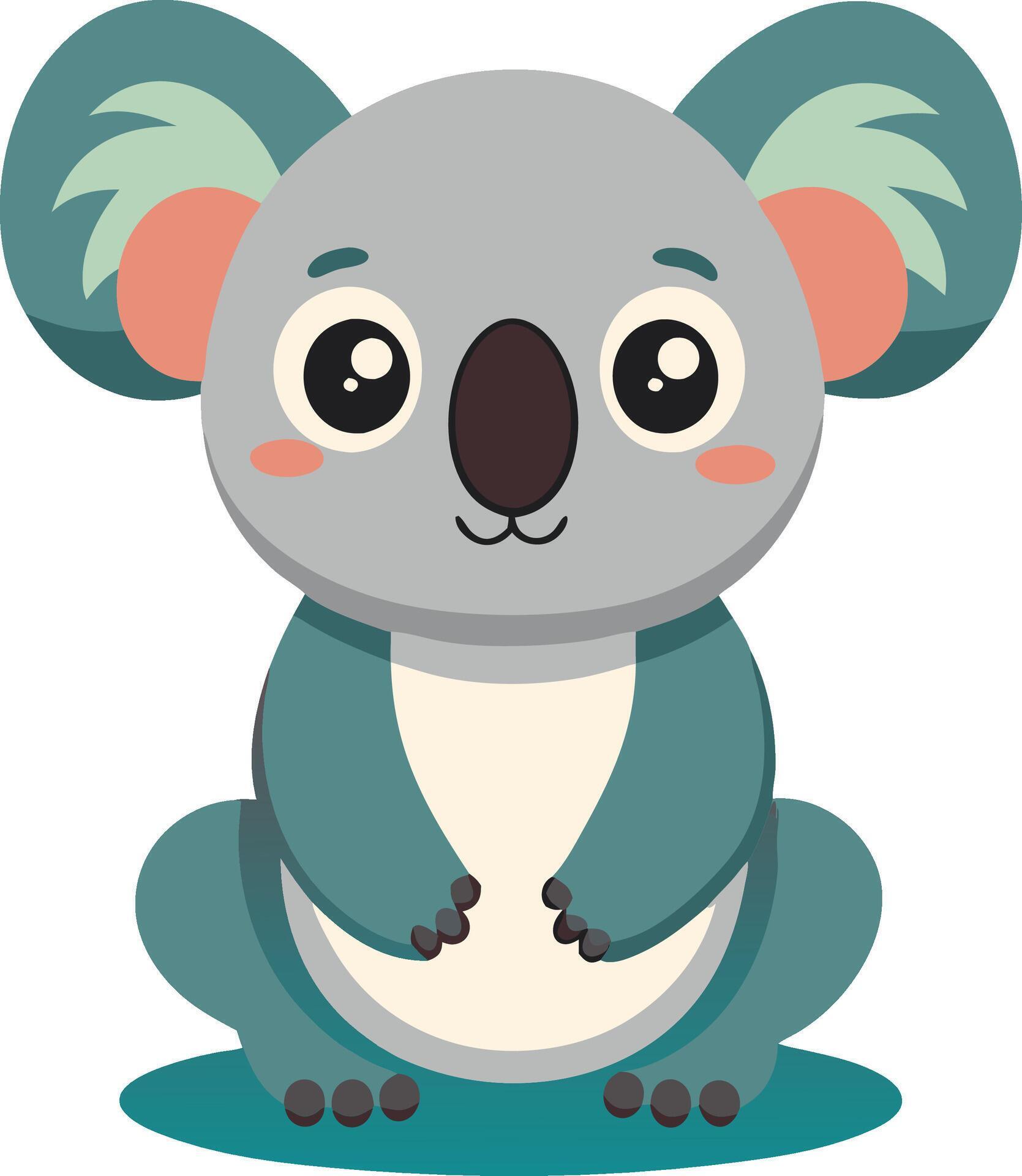 Cute cartoon koala bear illustration with big eyes and blush on white background 47304440 Vector ...