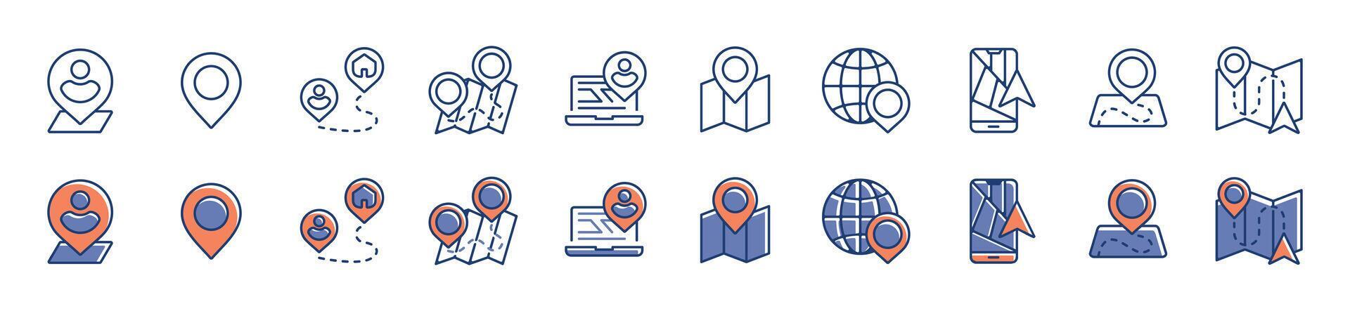 Collection Of Navigation Map Location Icon Position Pinpoint Route