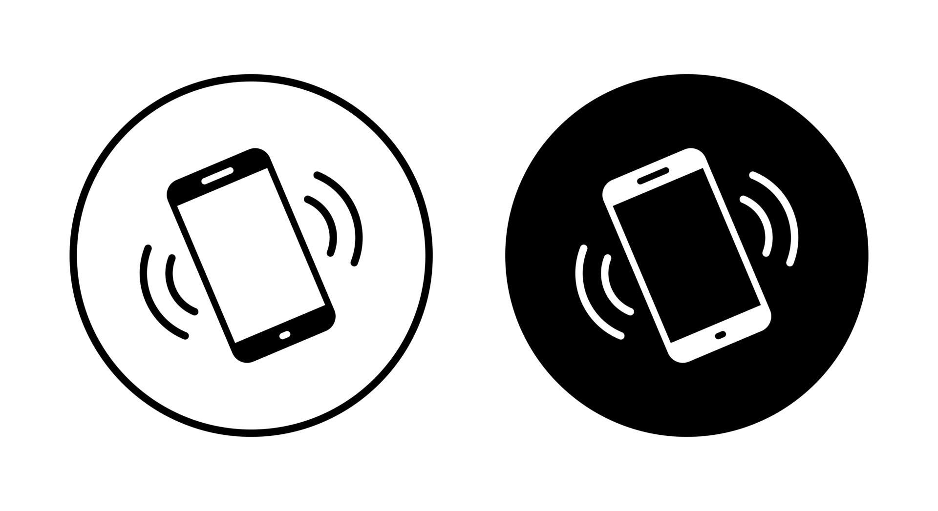 Vibration mode phone icon on black circle. Cellphone vibrating concept 47305436 Vector Art at ...