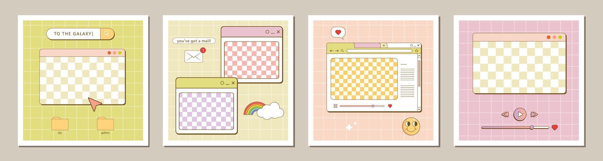 aesthetic 90s retro vaporwave post and story template. Social media ... aesthetic 90s retro vaporwave post and story template. Social media ...