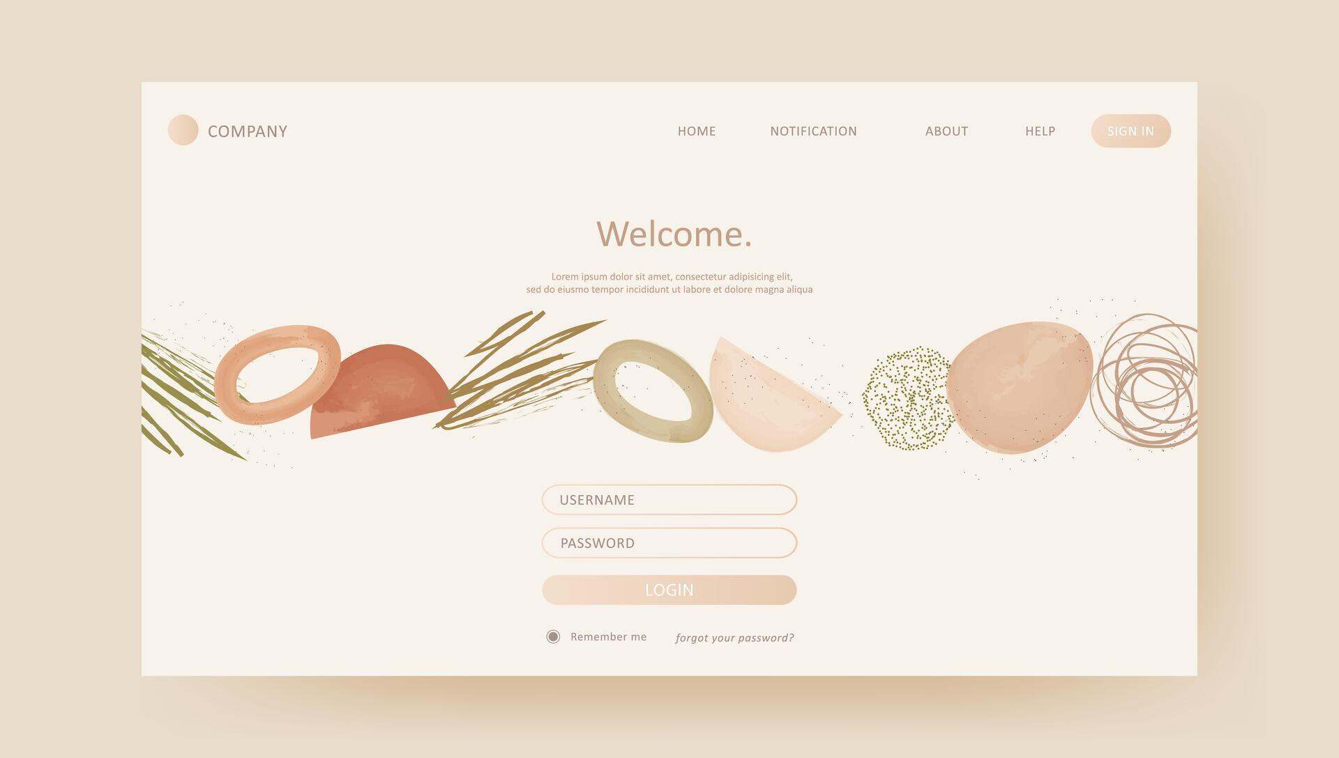 Abstract elegant boho art welcome website template. aesthetic website ...