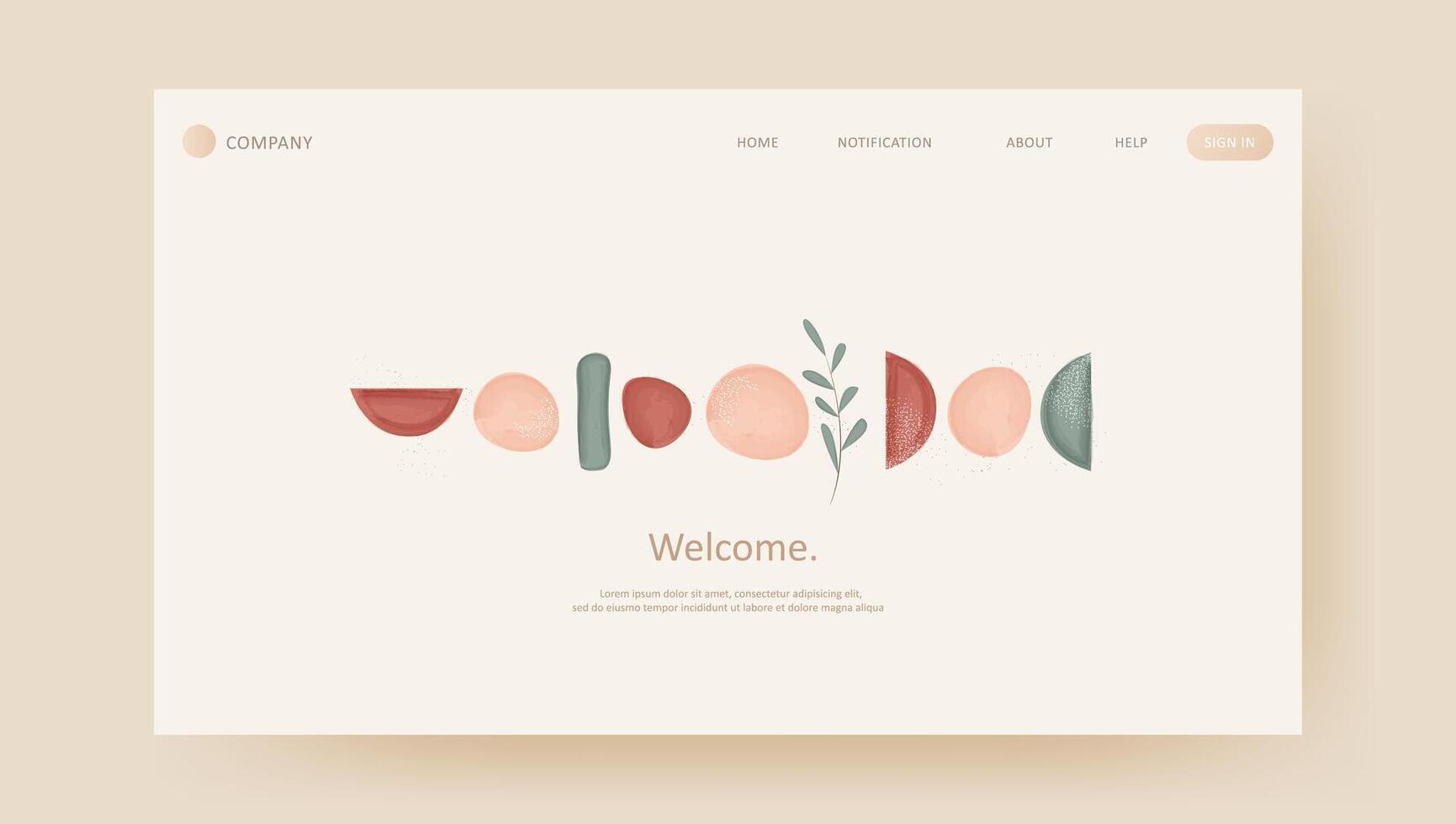 Abstract elegant boho art welcome website template. aesthetic website ...