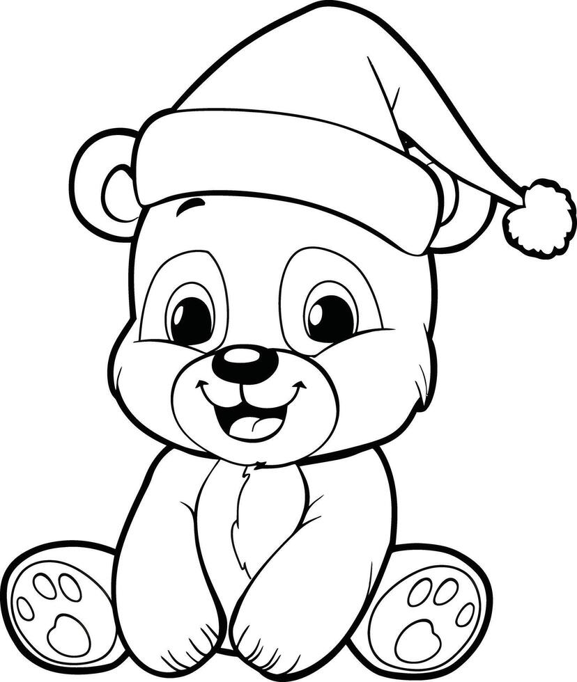 Winter Fun Bear Christmas Coloring Page, Bear Christmas Coloring Book ...